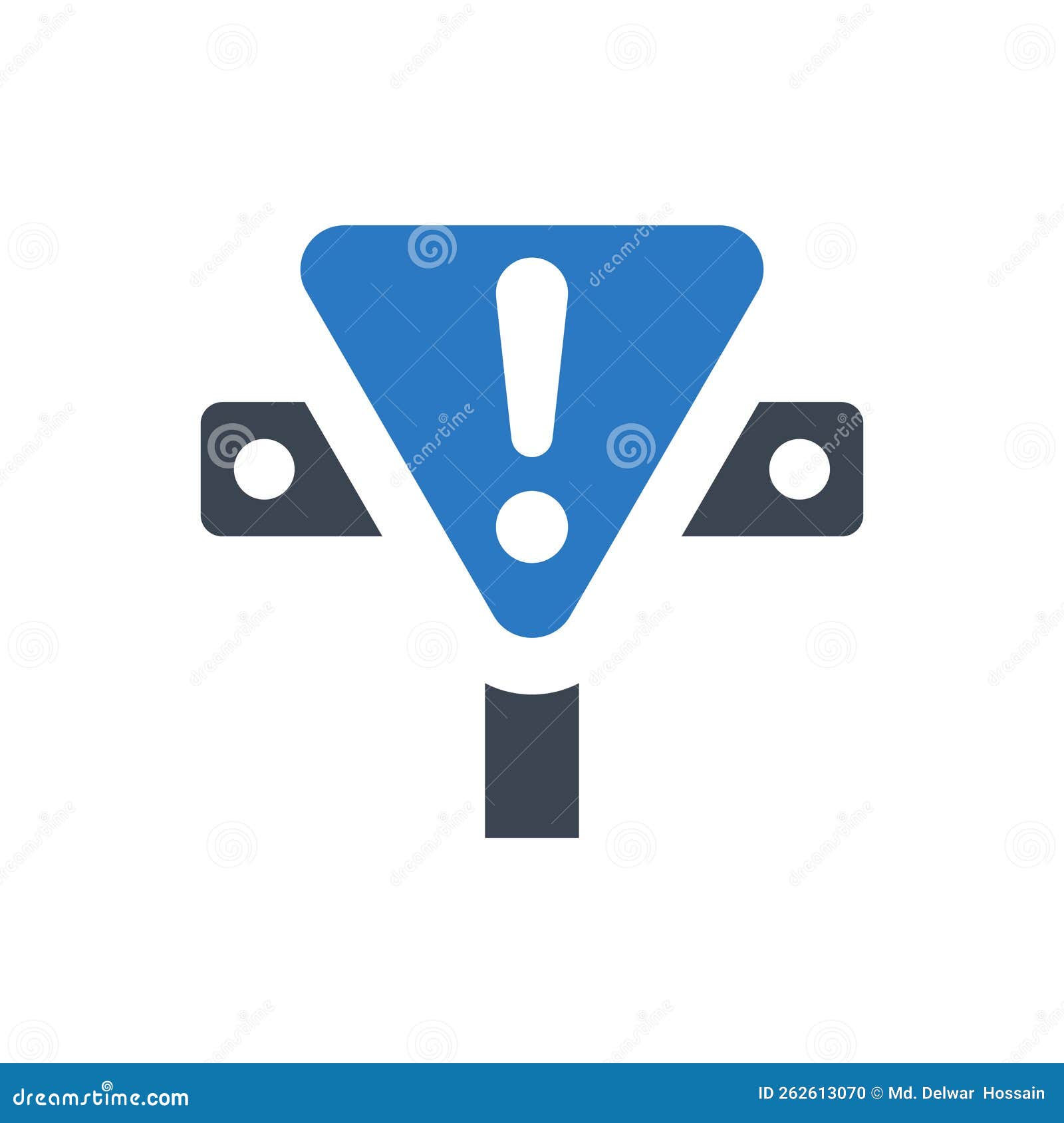 Avoid danger warning icon stock vector. Illustration of construction ...