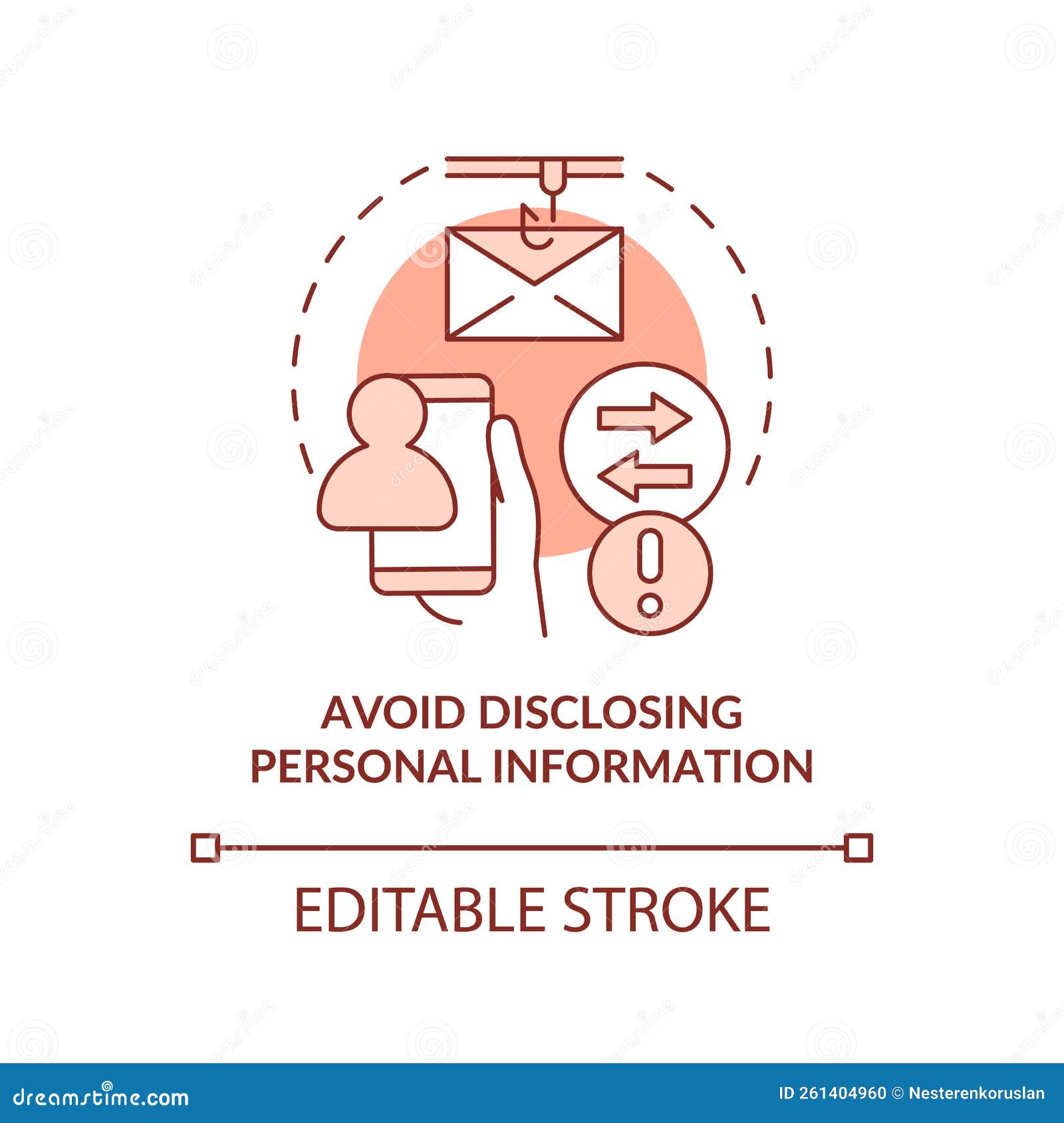 Avoid Disclosing Personal Information Terracotta Concept Icon Stock ...