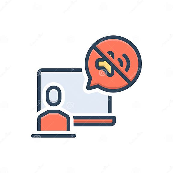 Color Illustration Icon for Avoid Distraction, Avoid and Sound Stock ...