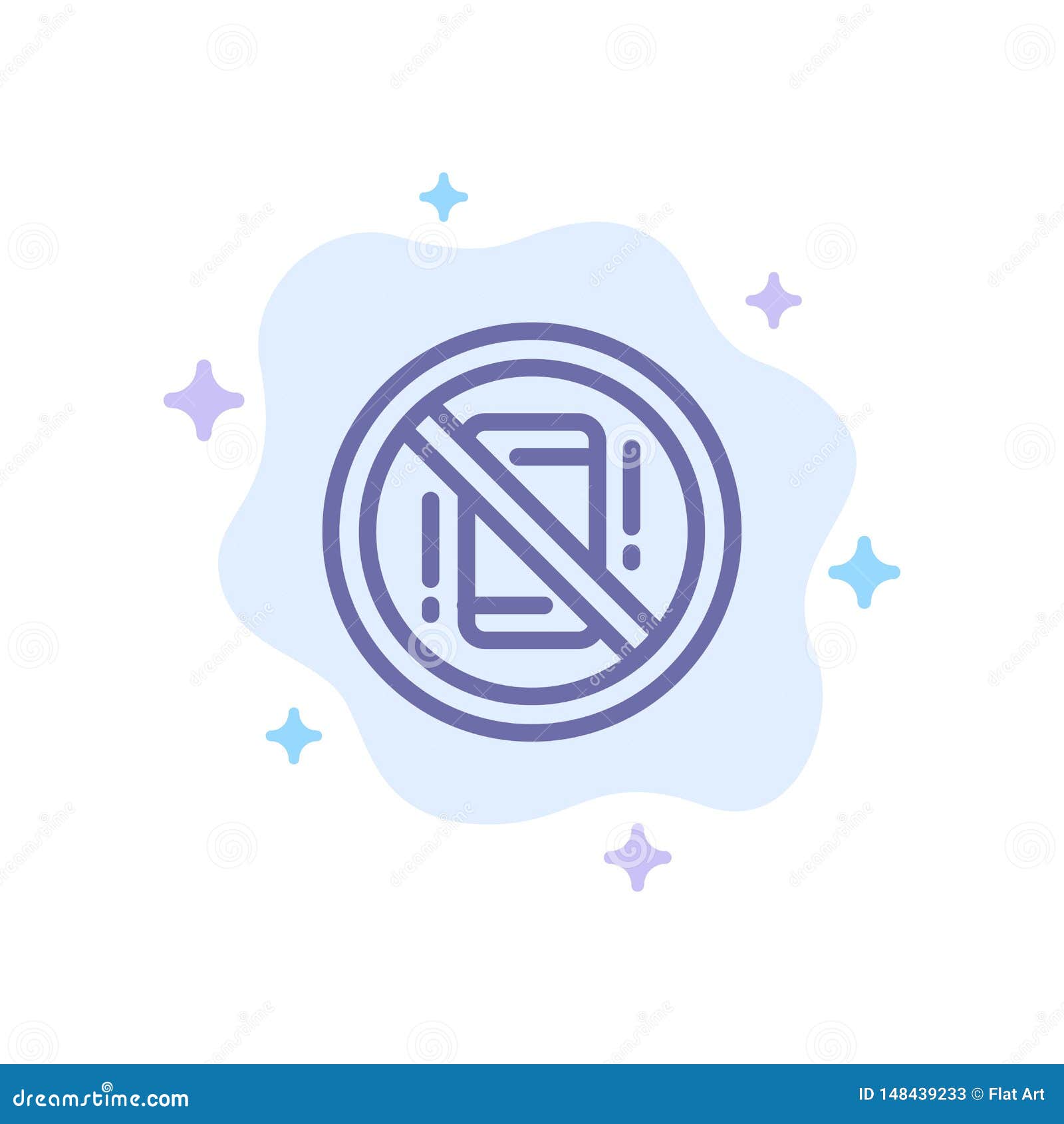 Avoid, Distractions, Mobile, Off, Phone Blue Icon on Abstract Cloud ...