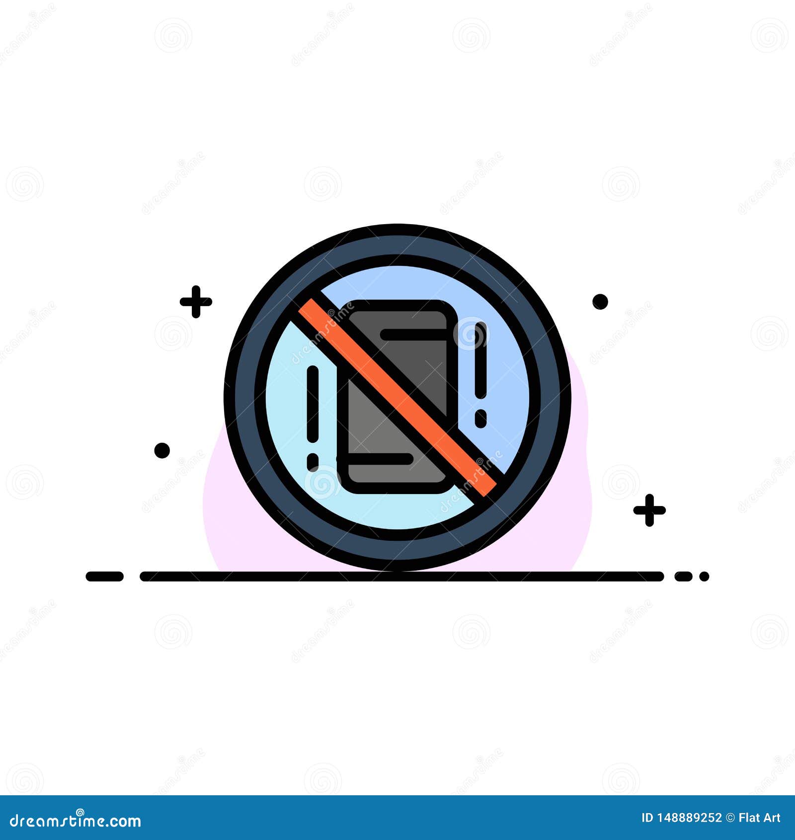 Avoid, Distractions, Mobile, Off, Phone Business Flat Line Filled Icon ...