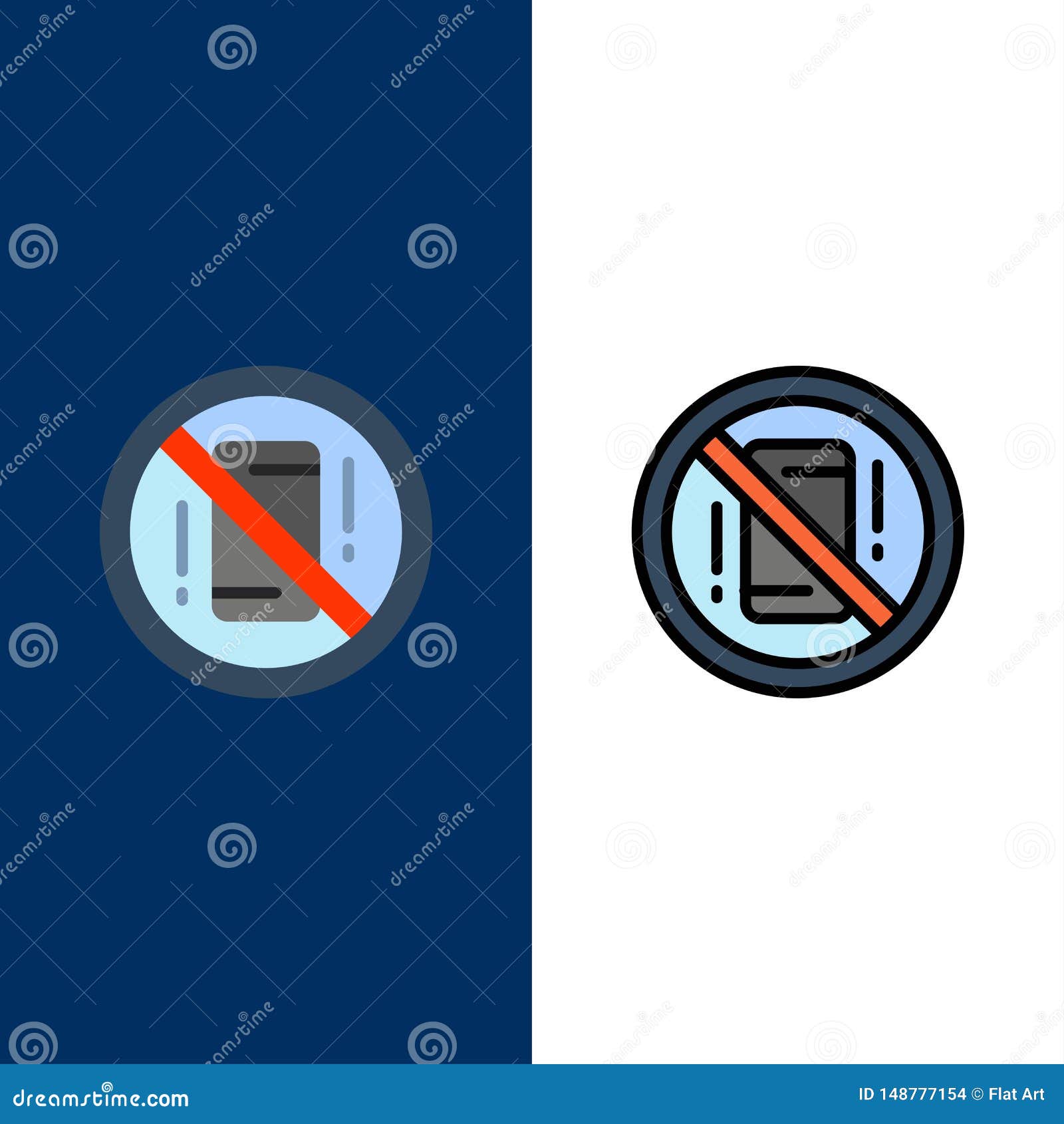 Avoid, Distractions, Mobile, Off, Phone Icons. Flat and Line Filled ...