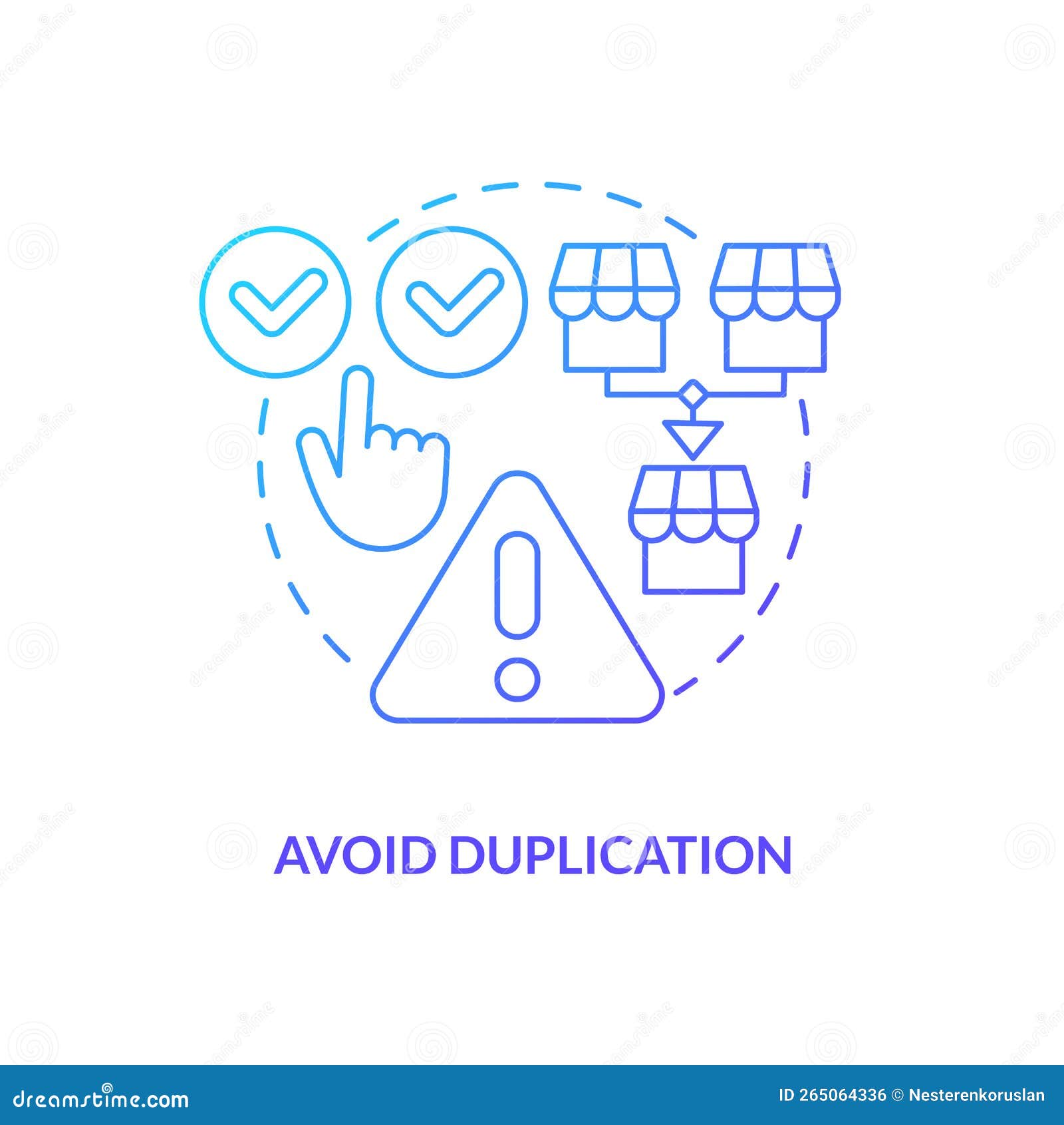 Avoid Duplication Blue Gradient Concept Icon Stock Vector ...