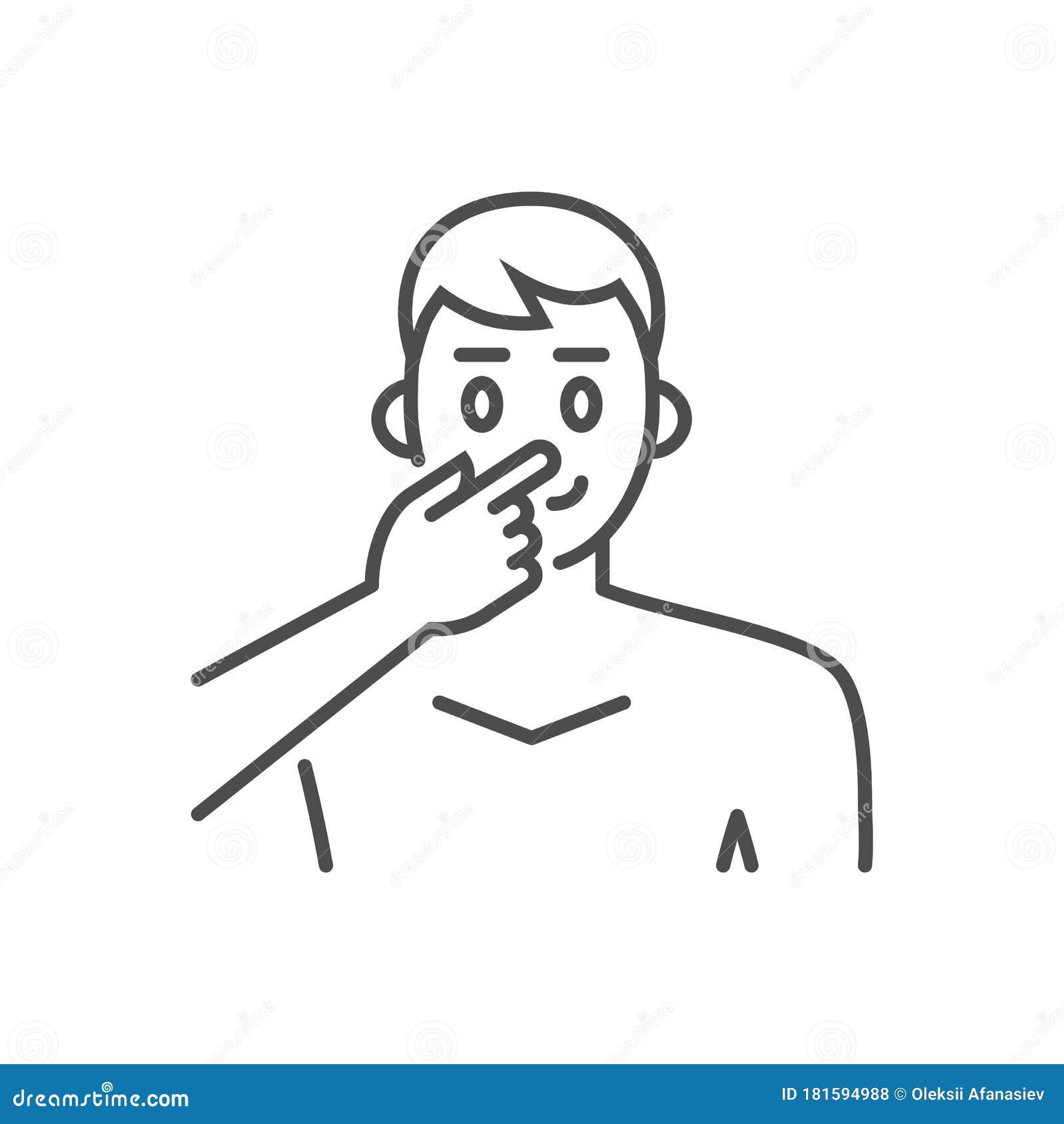 Avoid Face Touch Related Vector Thin Line Icon. Stock Vector ...