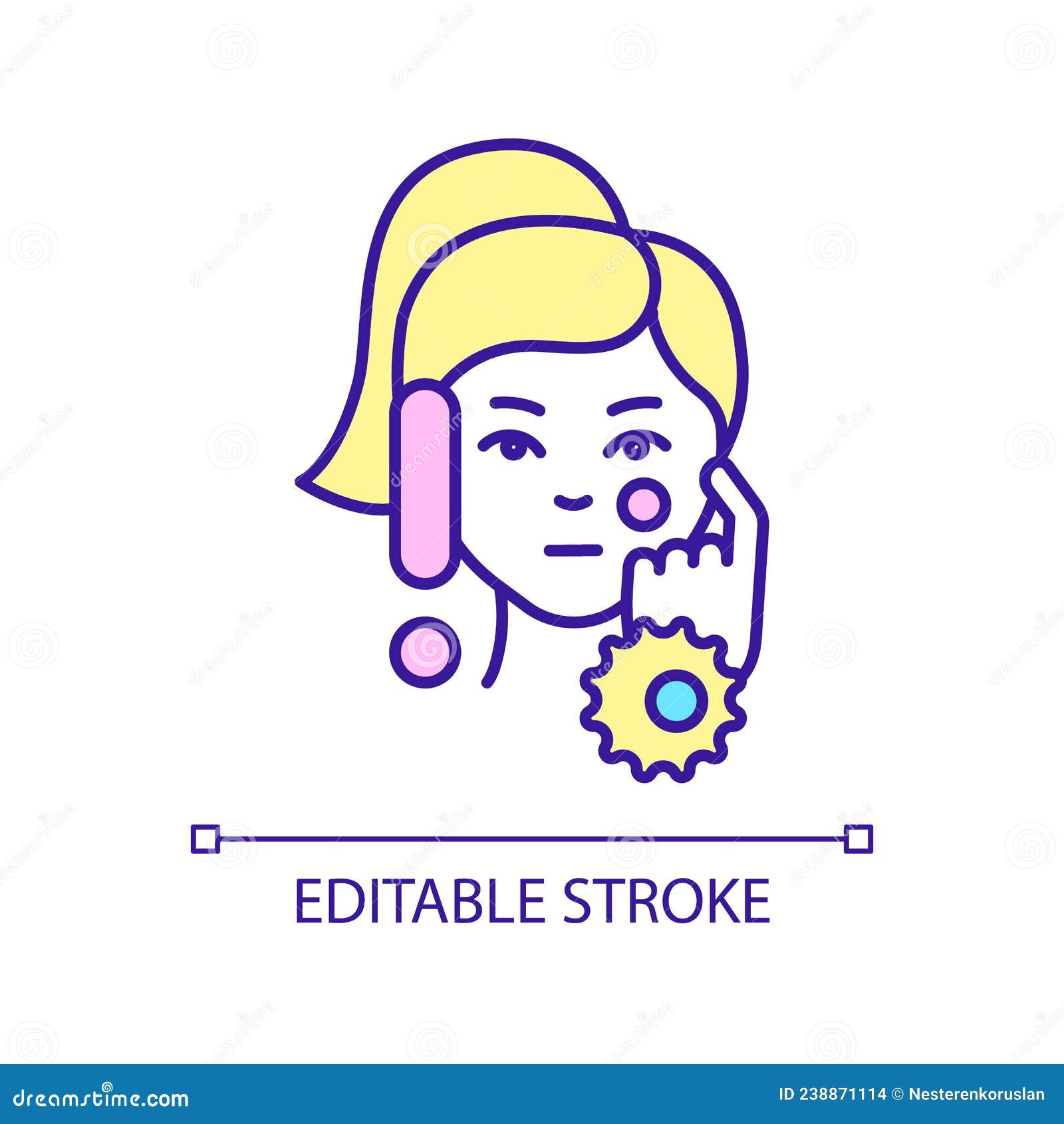 Avoid Face Touching RGB Color Icon Stock Illustration - Illustration of ...