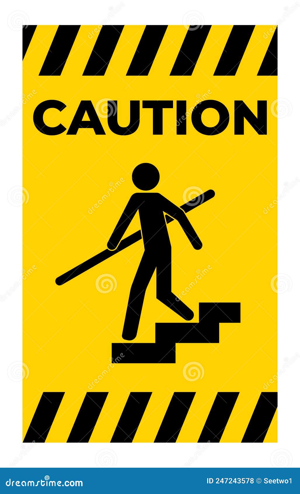 Avoid a Fall Use Handrails Sign Stock Vector - Illustration of icon ...