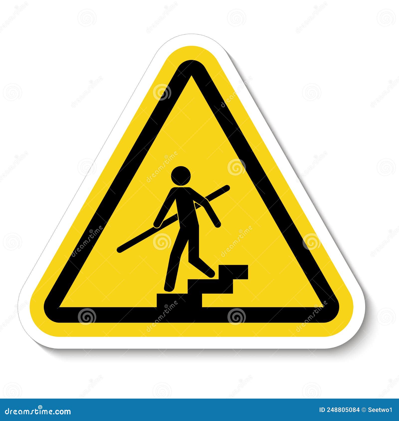 Avoid a Fall Use Handrails Sign Stock Vector - Illustration of ...