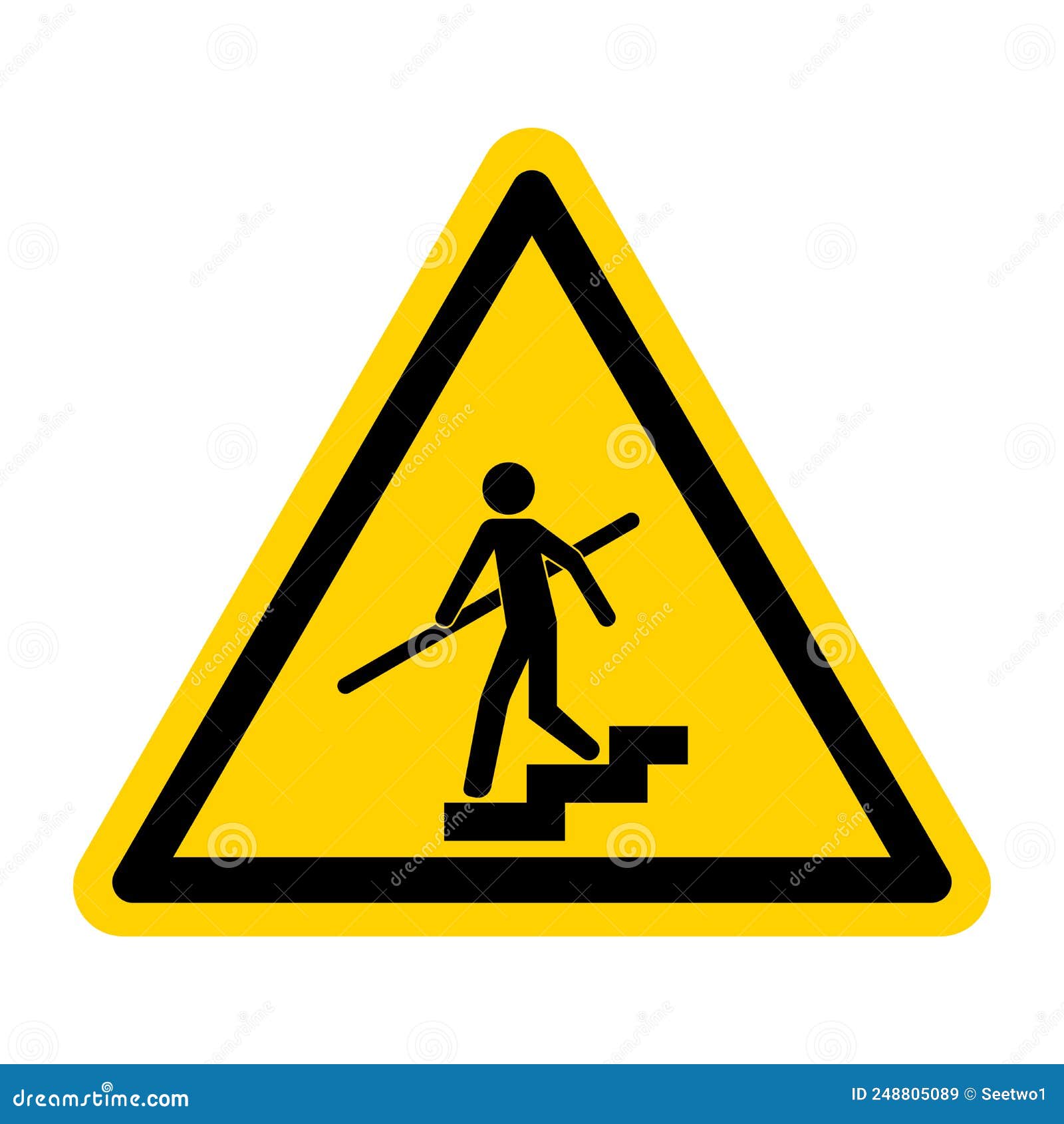 Avoid a Fall Use Handrails Sign Stock Vector - Illustration of label ...