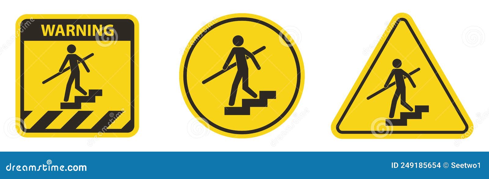 Avoid a Fall Use Handrails Sign Stock Vector - Illustration of alert ...