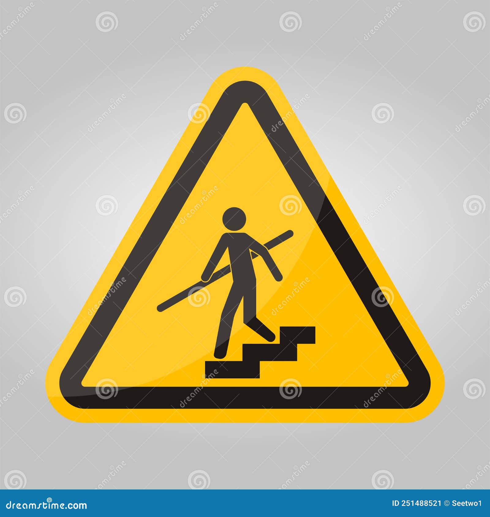 Use Handrails To Avoid A Fall - Caution Of Stairway Vector Illustration ...