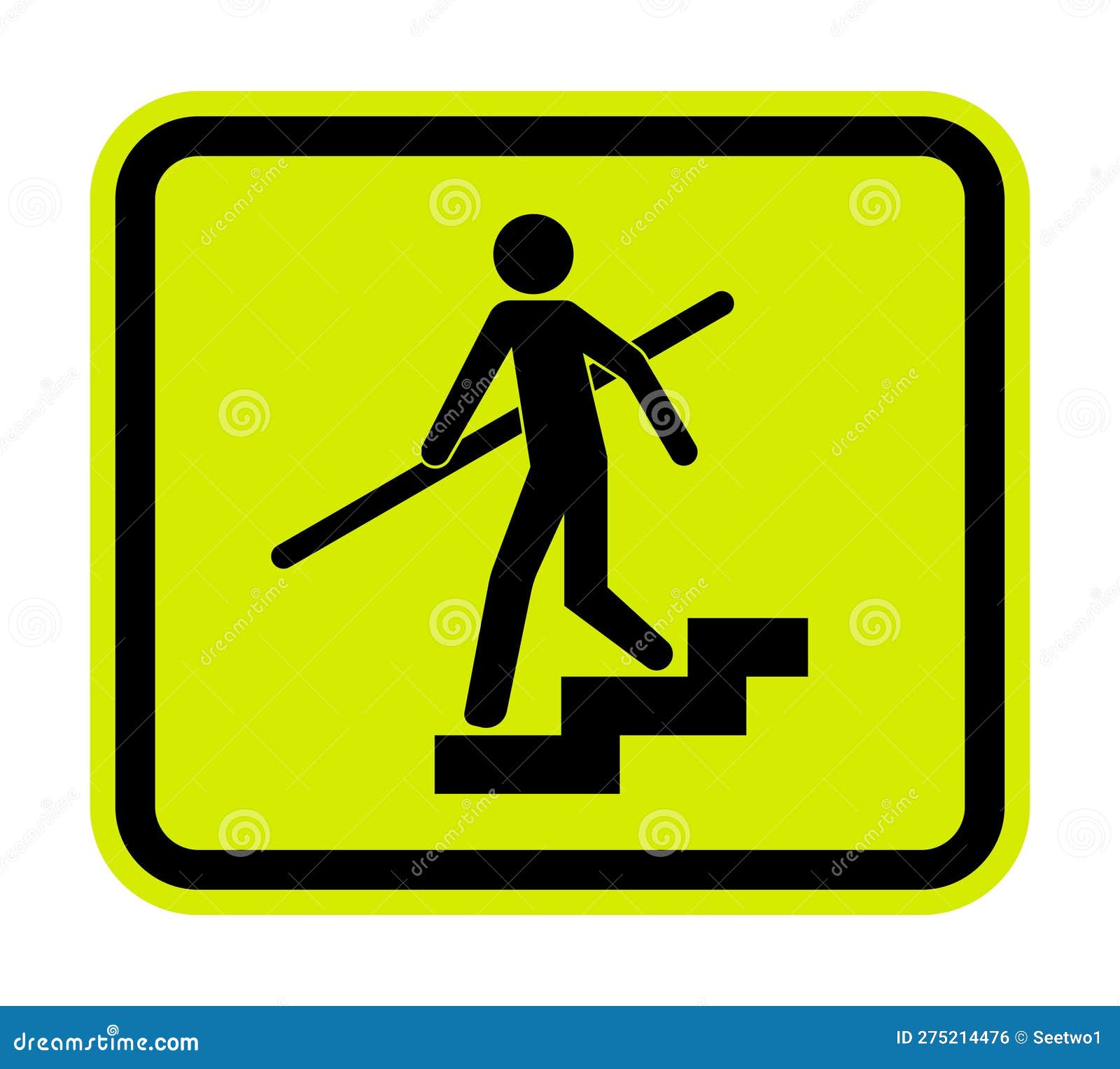 Avoid a Fall Use Handrails Sign Stock Vector - Illustration of icon ...