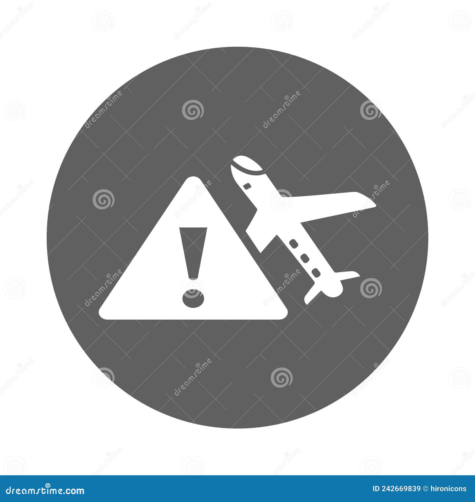 Avoid, Flight Ban Icon. Gray Vector Illustration Stock Illustration ...