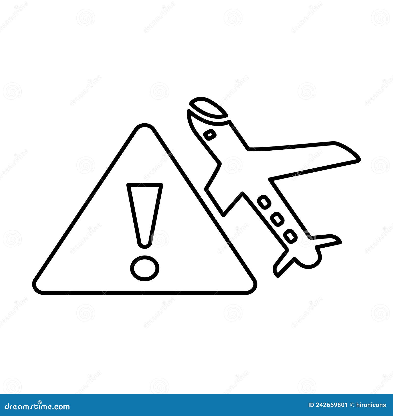 Avoid, Flight Ban Outline Icon. Line Art Vector Design Stock ...