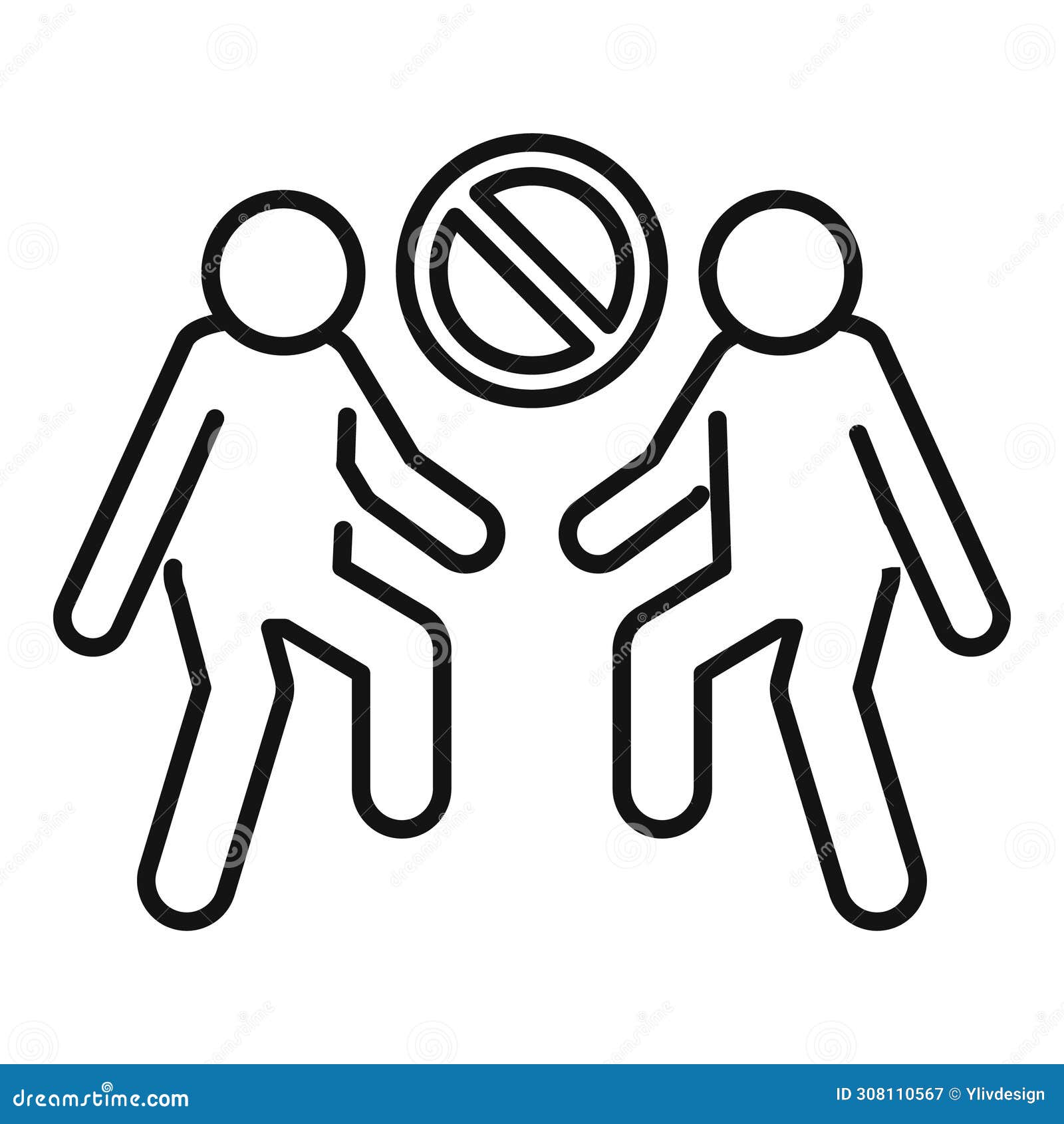Avoid Group Dance Icon Outline Vector. Contact Precaution Stock ...