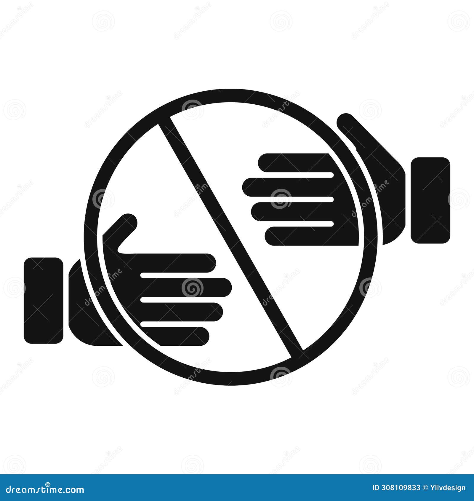 Avoid Hands Contact Icon Simple Vector. Handle Social Distance Stock ...