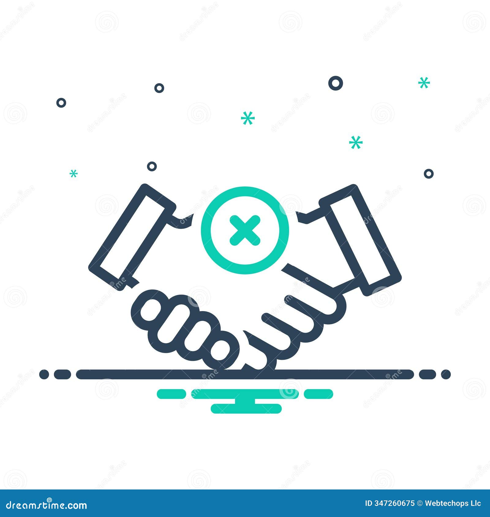 Mix Icon for Avoid Handshake, Prevention and Attention Stock Vector ...