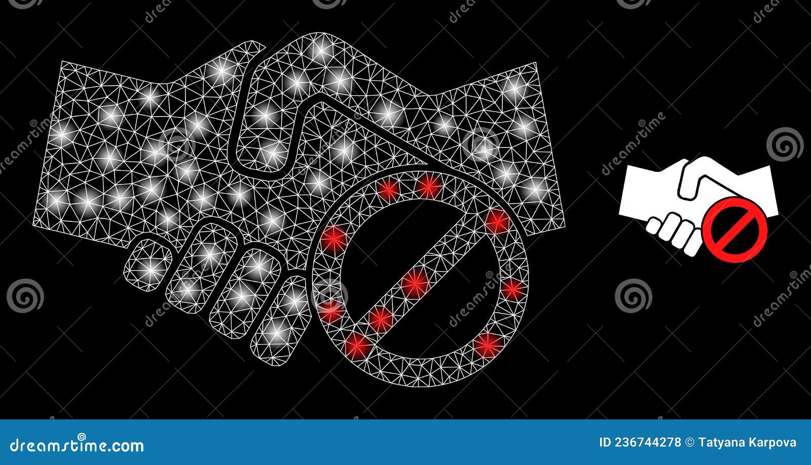 Avoid Handshake Icon - Do Not Touch Hand Icon - Warning Cross Sign ...