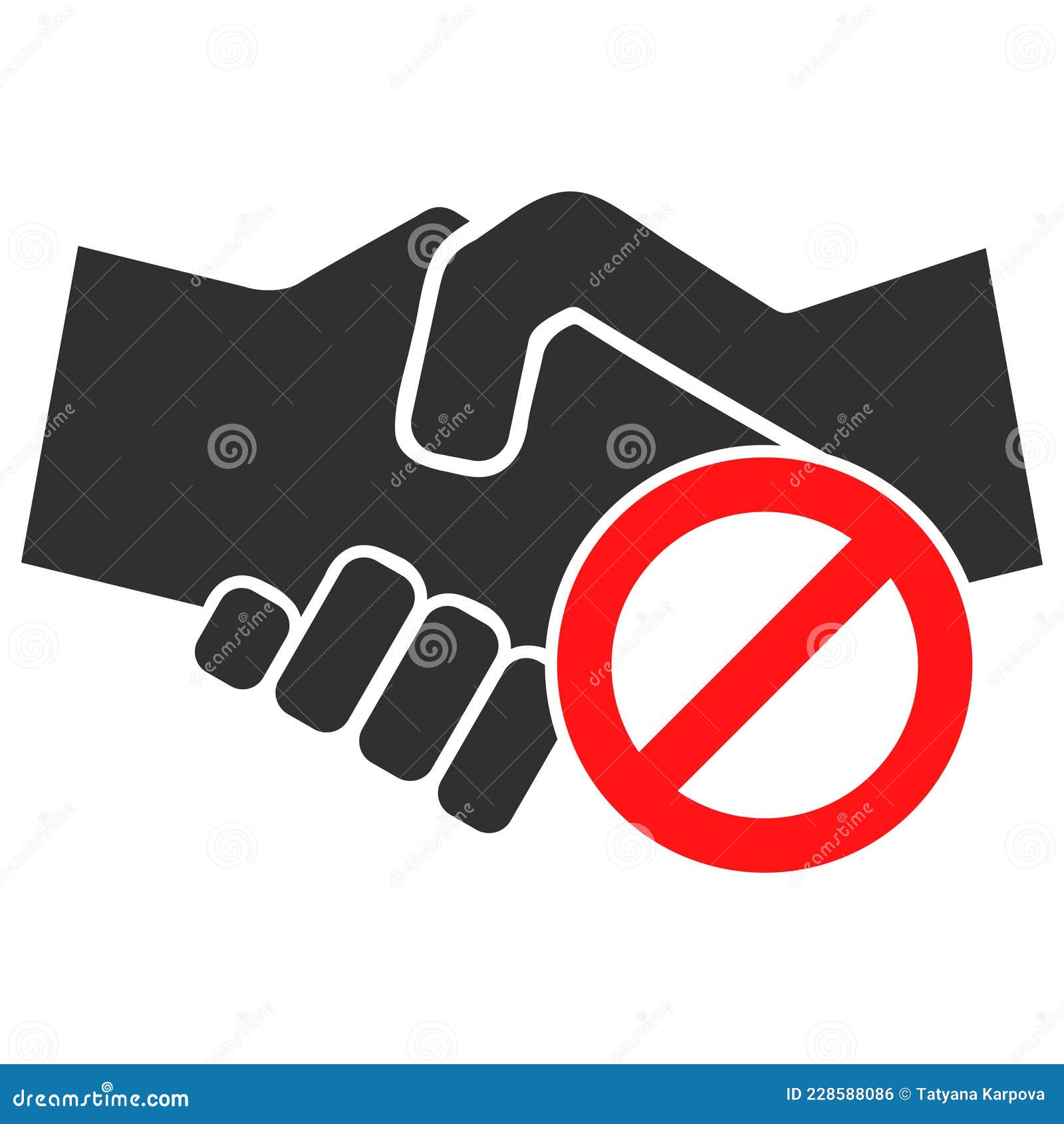 Avoid Handshake Vector Icon Flat Illustration Stock Vector ...