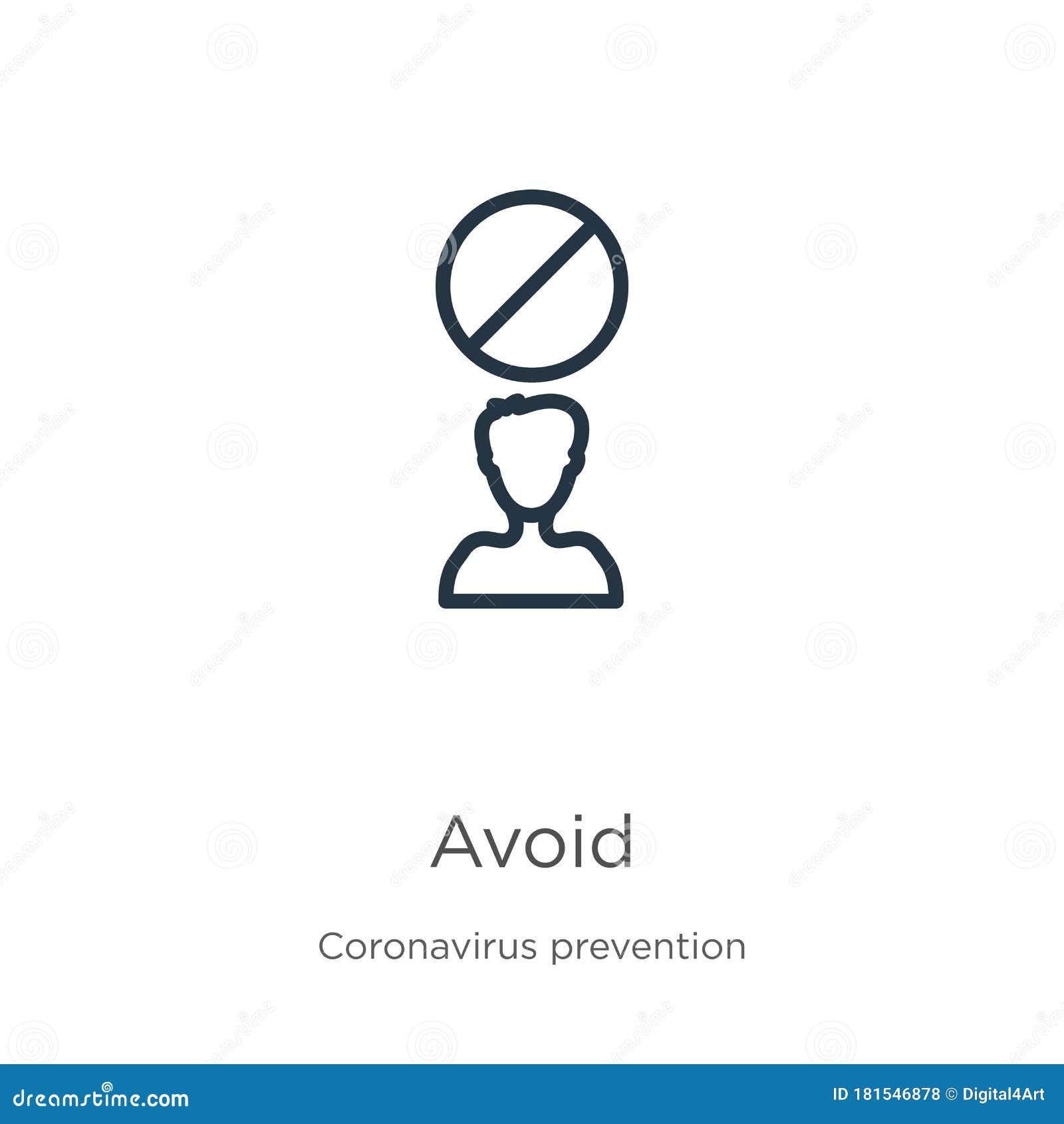 Avoid Icon. Thin Linear Avoid Outline Icon Isolated on White Background ...