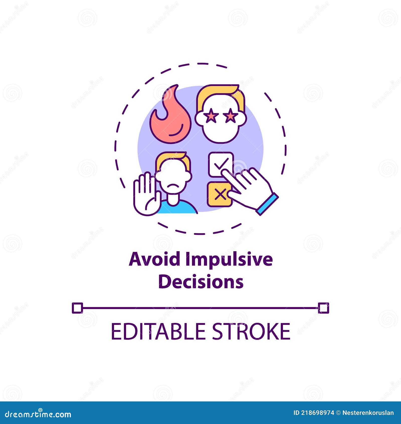 Avoid Impulsive Decisions Concept Icon Stock Vector - Illustration of ...