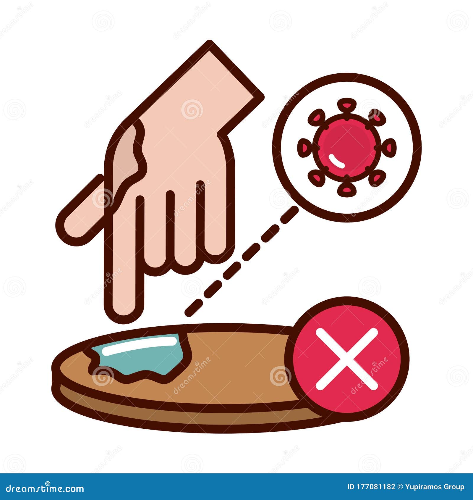 Avoid Infected Surfaces Prevent Spread of Covid19 Line and File Icon ...