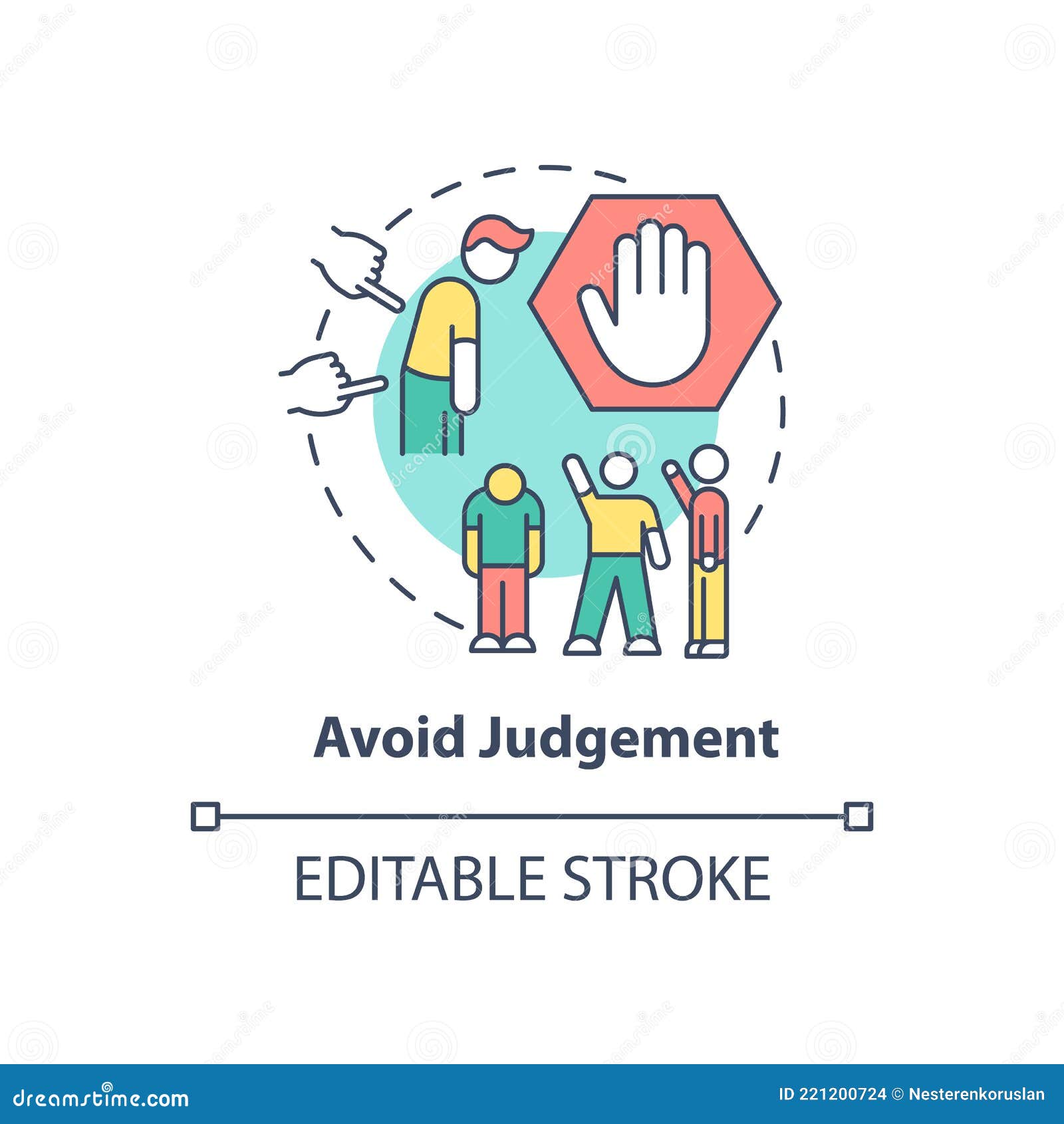 Avoid Judgment Concept Icon Stock Vector - Illustration of ...