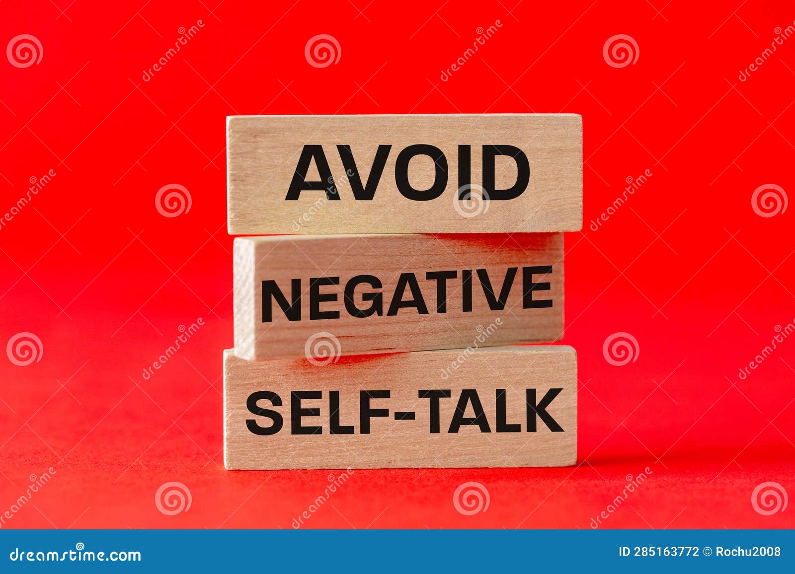 Avoid Negative Self Development Symbol, Concept Text on Wooden Blocks ...