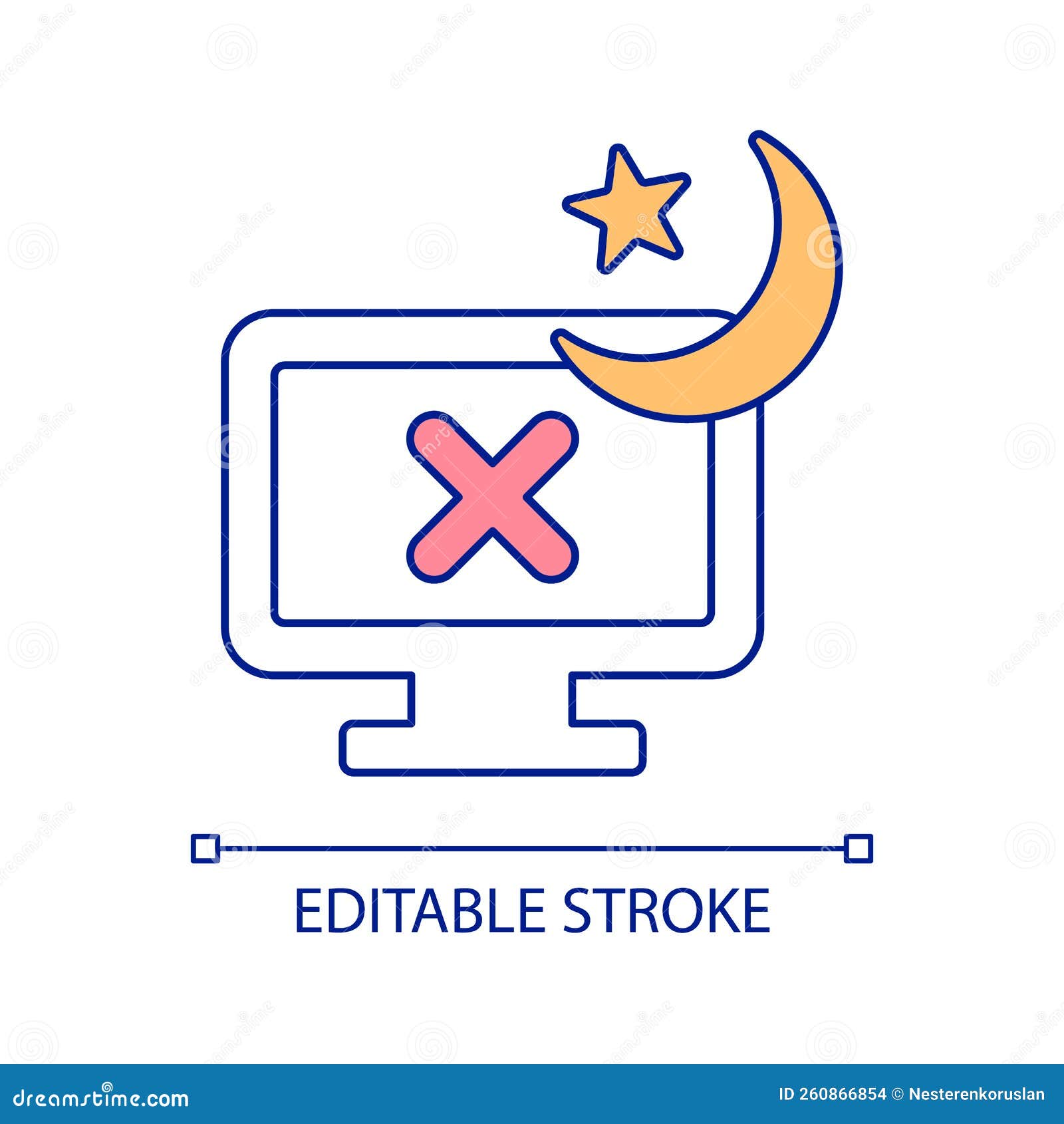 Avoid Night Screen Time RGB Color Icon Stock Vector - Illustration of ...