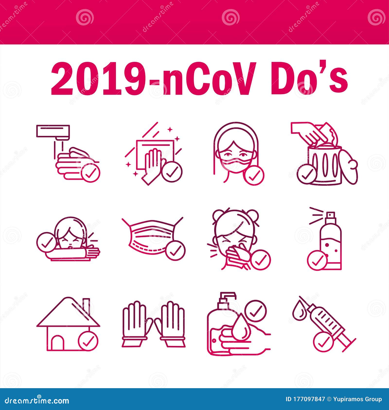 Avoid and Prevent Spread of Covid19 Icons Set Gradient Icon Stock ...