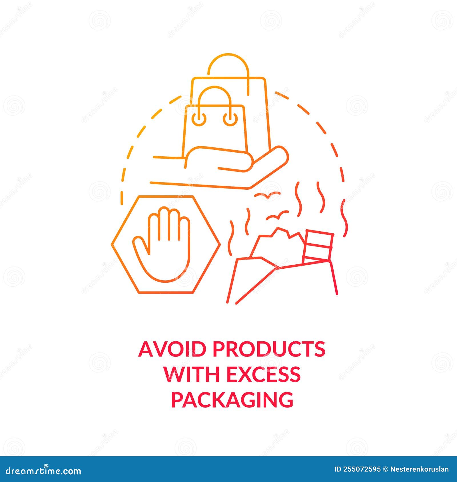 Avoid Products with Excess Packaging Red Gradient Concept Icon Stock ...