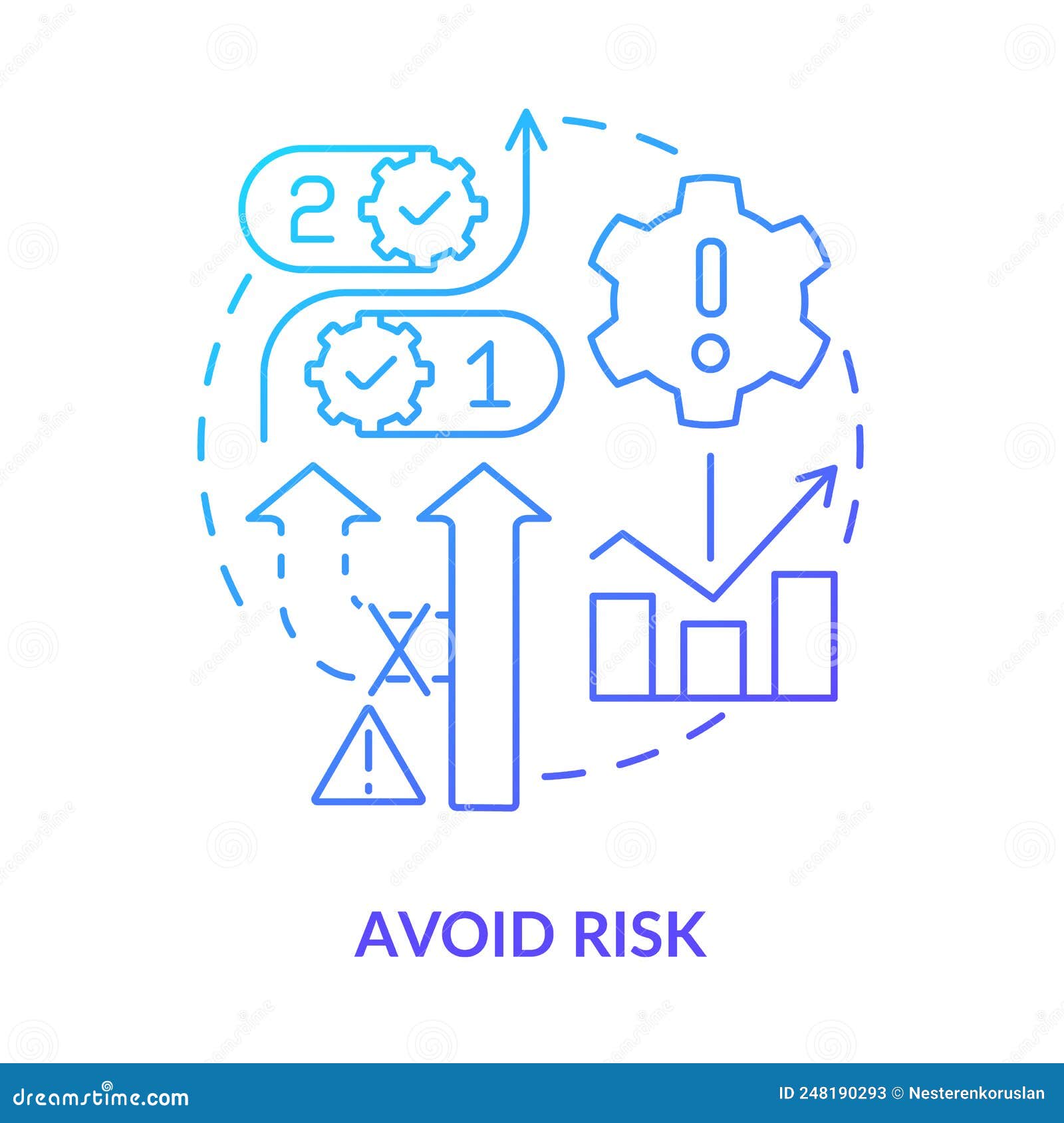 Avoid Risk Blue Gradient Concept Icon Stock Vector - Illustration of ...
