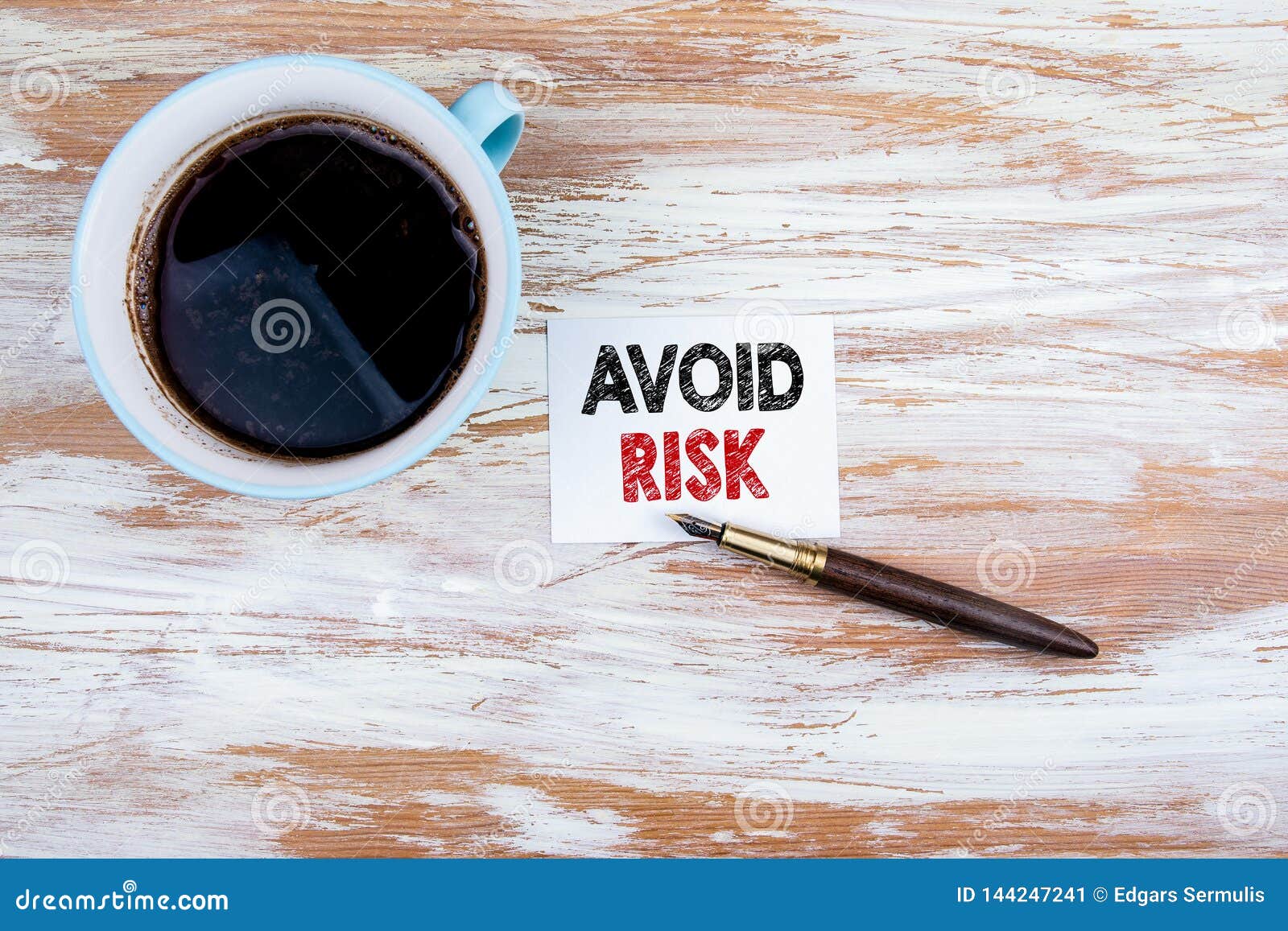 Avoid Risk Concept. Paper Letter and Pen Stock Image - Image of manager ...