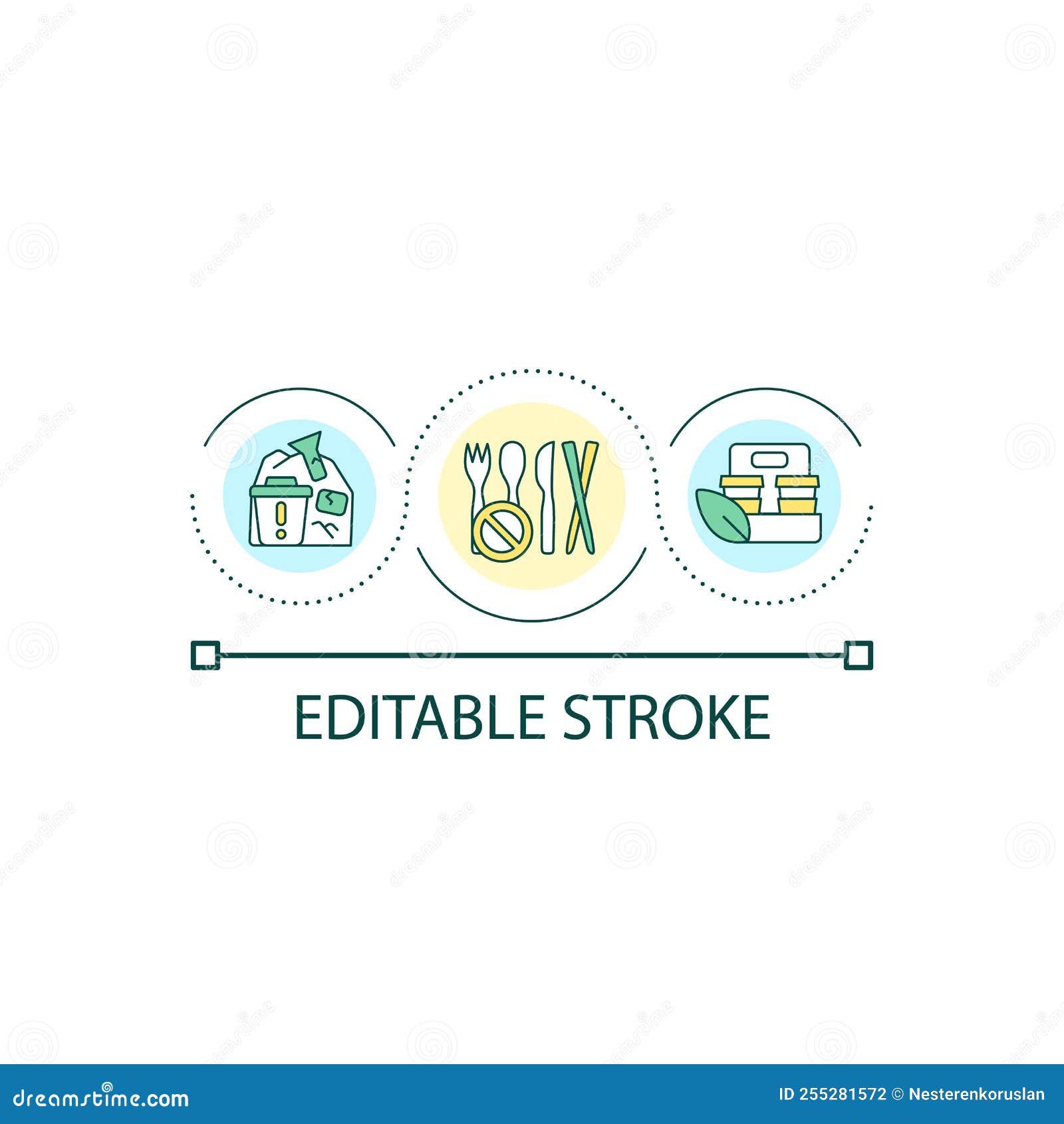 Avoid Single Use Plastic Loop Concept Icon Stock Vector - Illustration ...