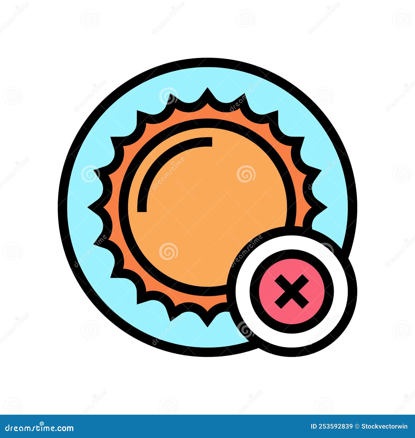 Avoid Sun Color Icon Vector Illustration Stock Vector - Illustration of ...