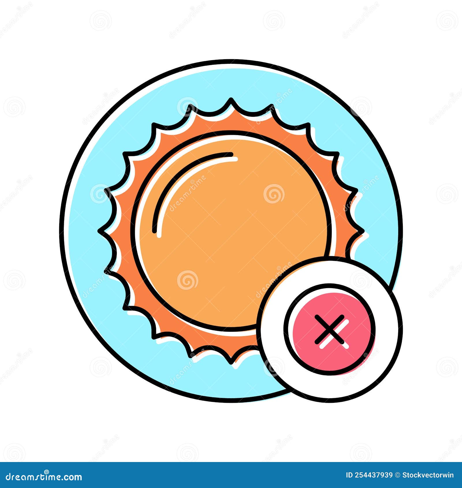 Avoid Sun Color Icon Vector Illustration Stock Vector - Illustration of ...