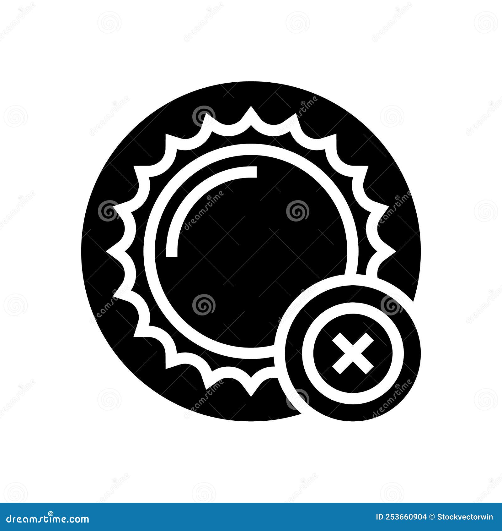 Avoid Sun Glyph Icon Vector Illustration Stock Illustration ...