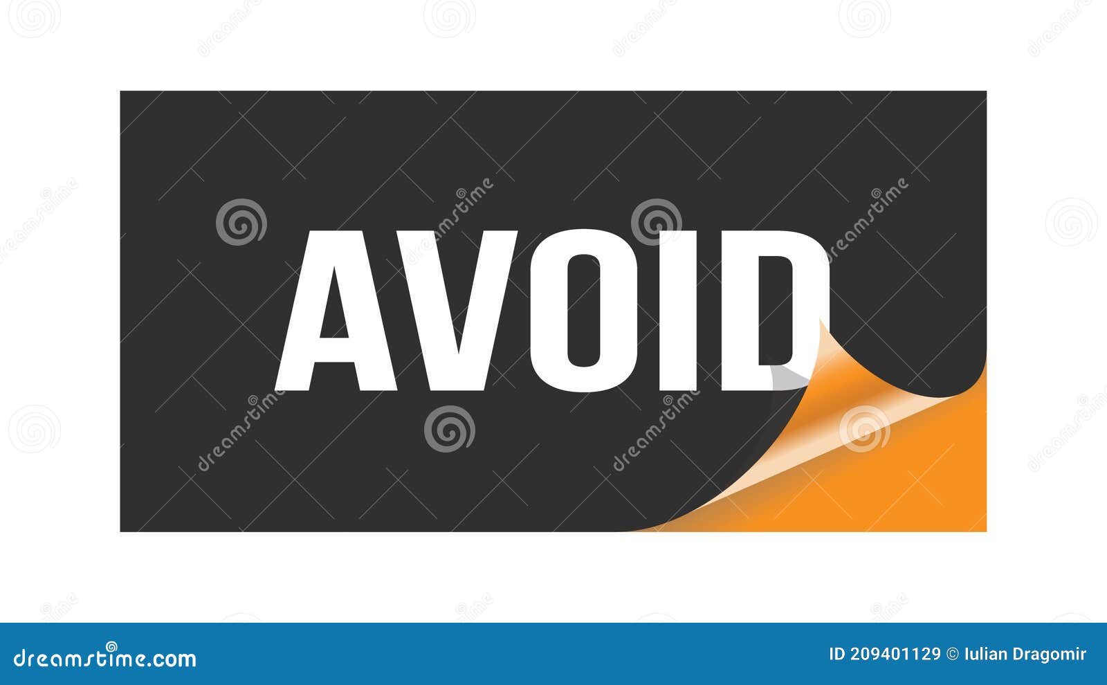 AVOID Text Written on Black Orange Sticker Stock Illustration ...