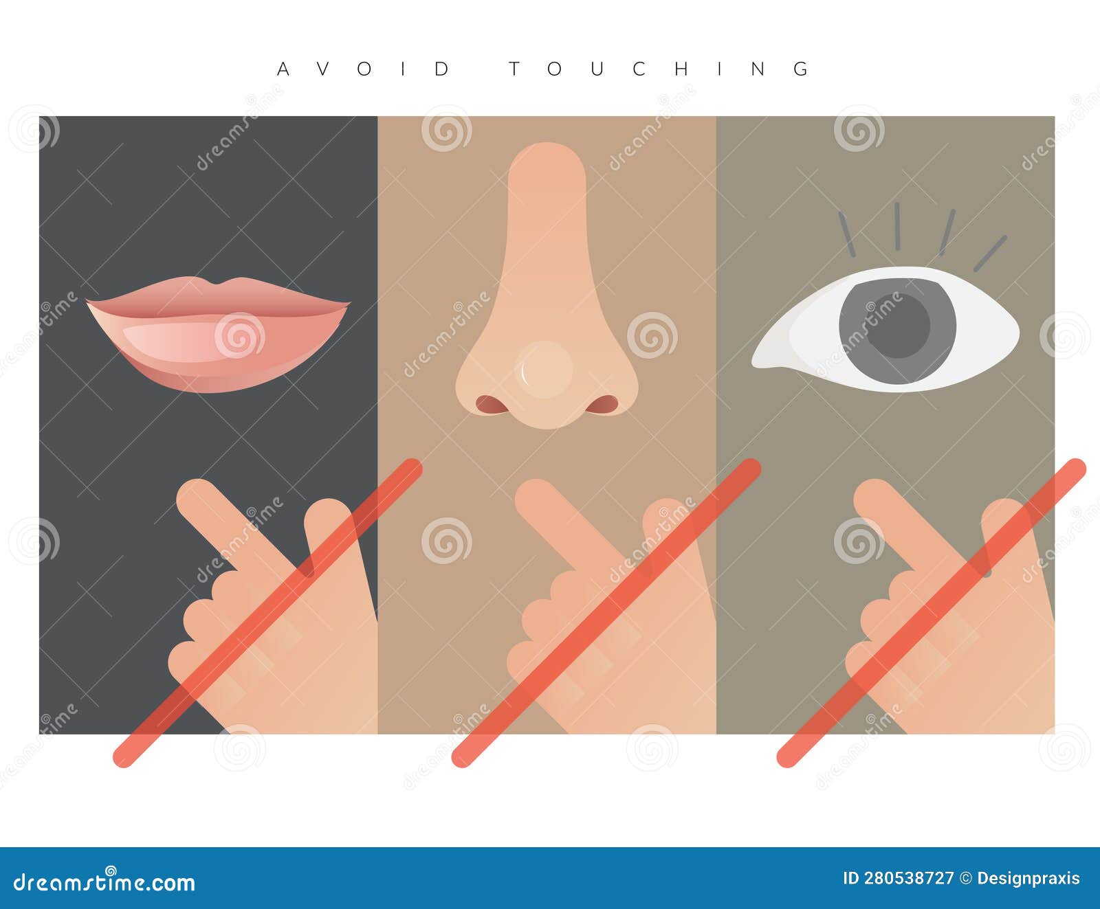 Avoid Touching Your Eyes And Nose Icon Isolated On White Background ...