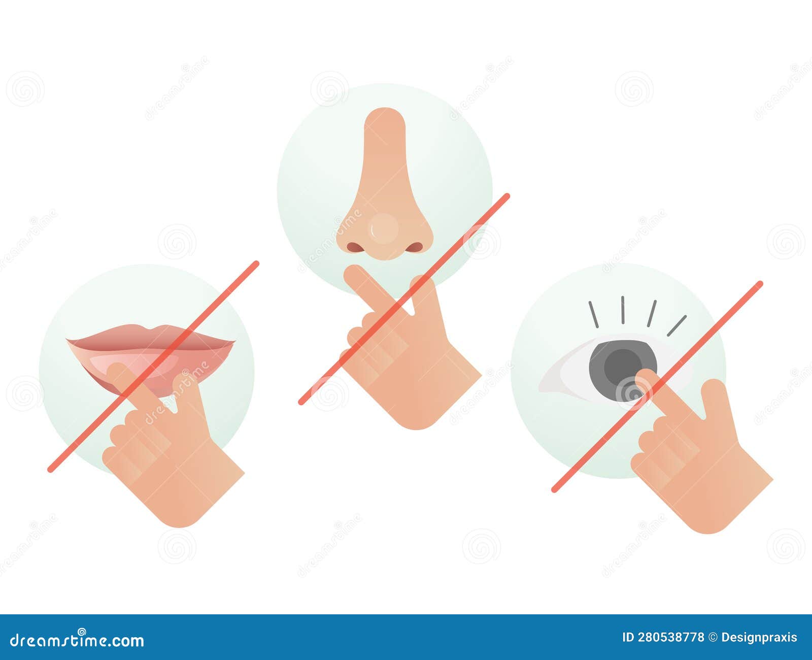 Avoid Touching Your Eyes And Nose Icon Isolated On White Background ...