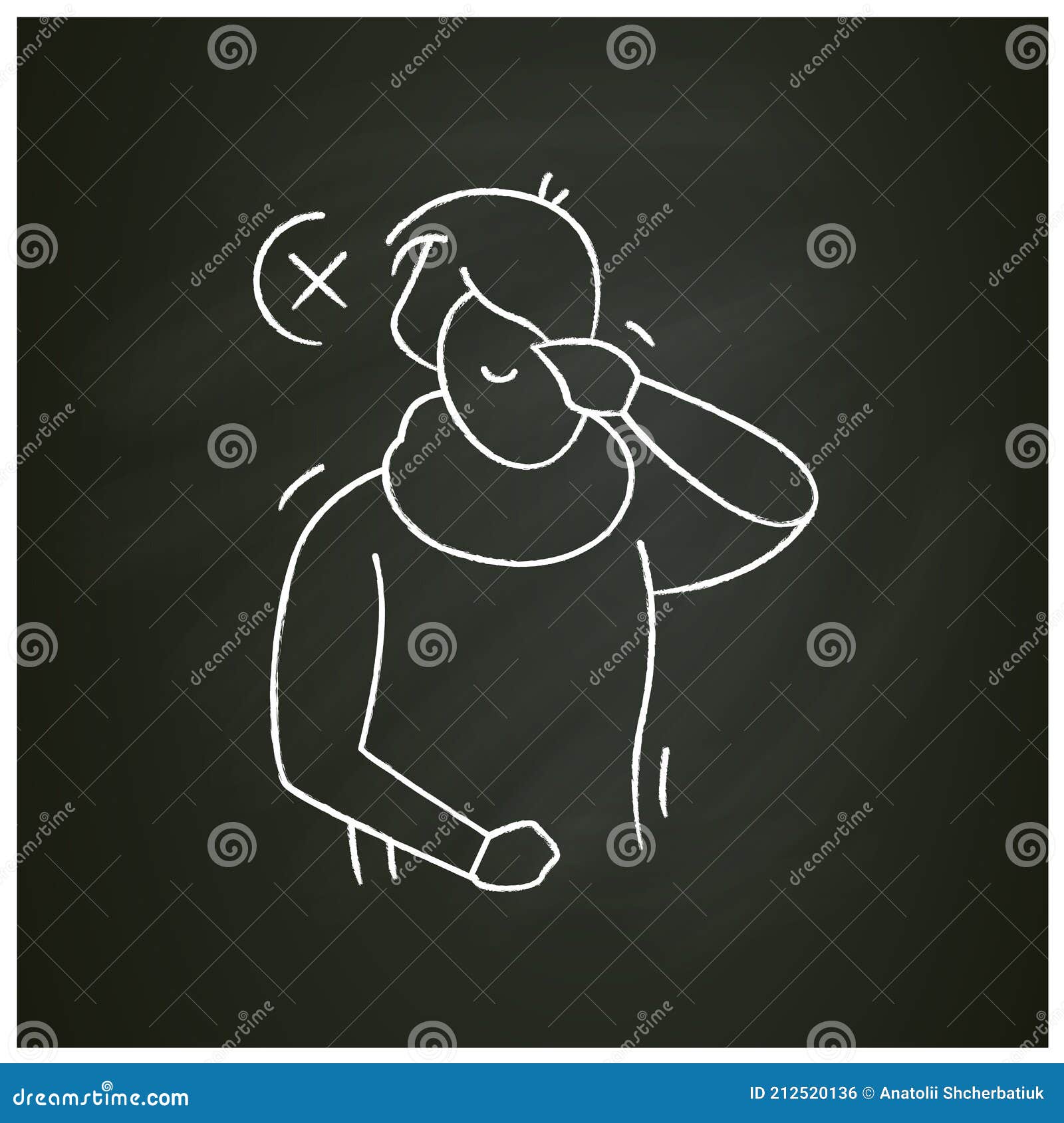 Avoid Touching Face Chalk Icon Stock Vector - Illustration of disease ...