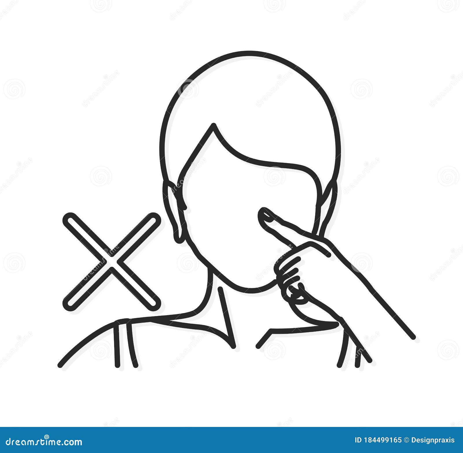 Avoid Touching Face - Illustration Stock Vector - Illustration of virus ...