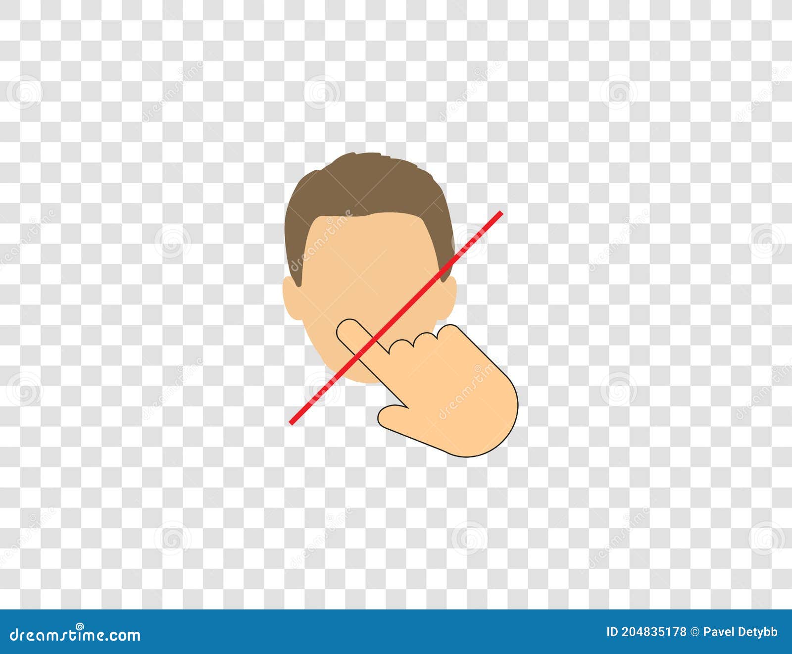 Avoid Touching Your Face. Vector Illustration, Flat. Stock Vector ...