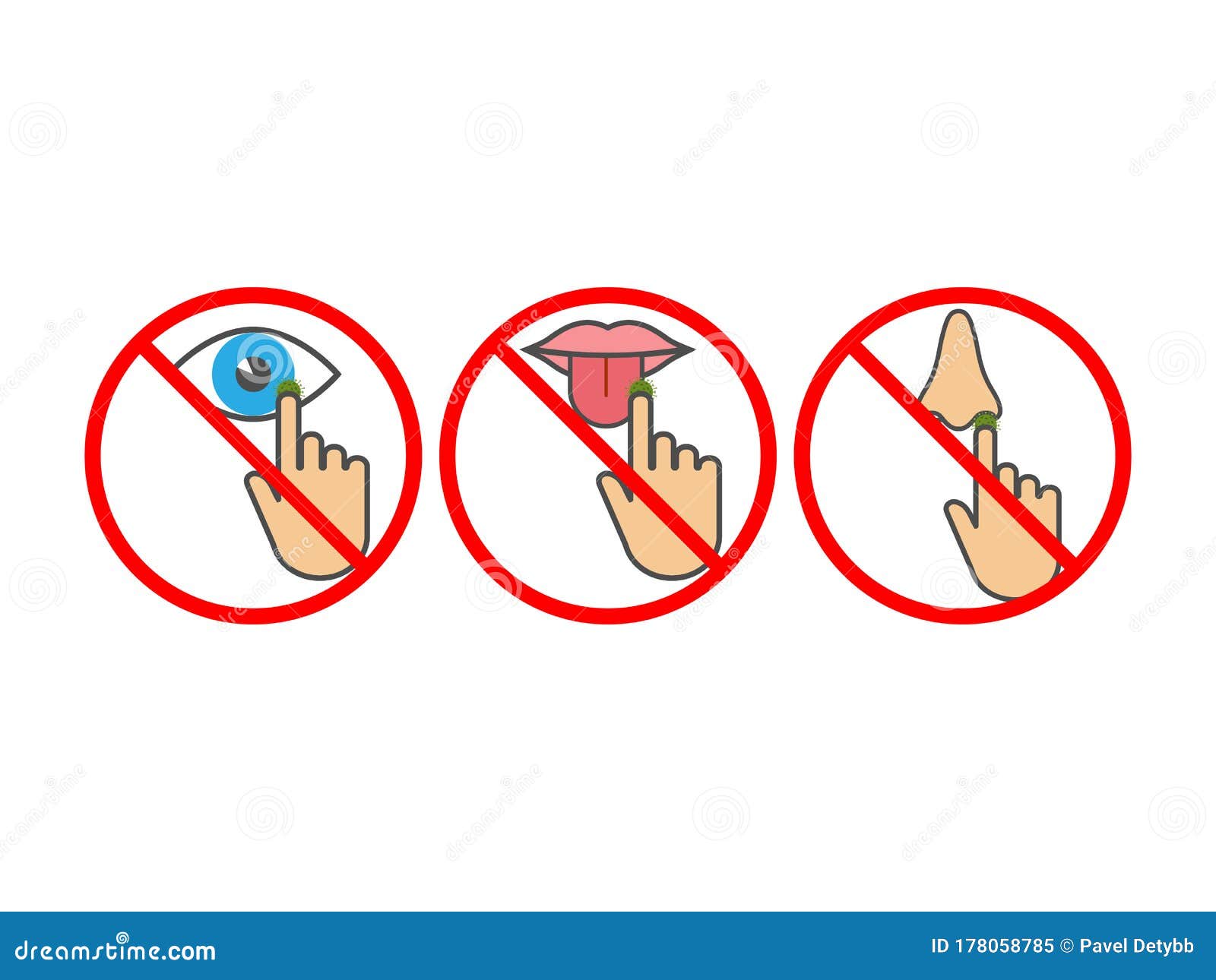 Avoid Touching Your Face. Vector Illustration, Flat Design Stock ...