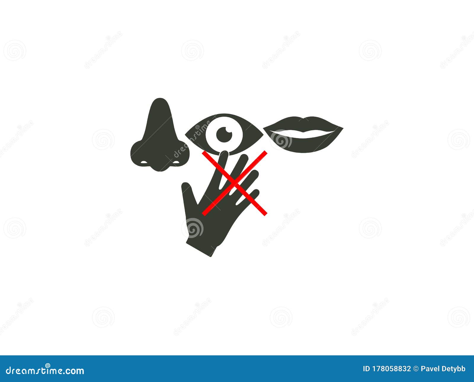 Avoid Touching Your Face. Vector Illustration, Flat Design Stock ...
