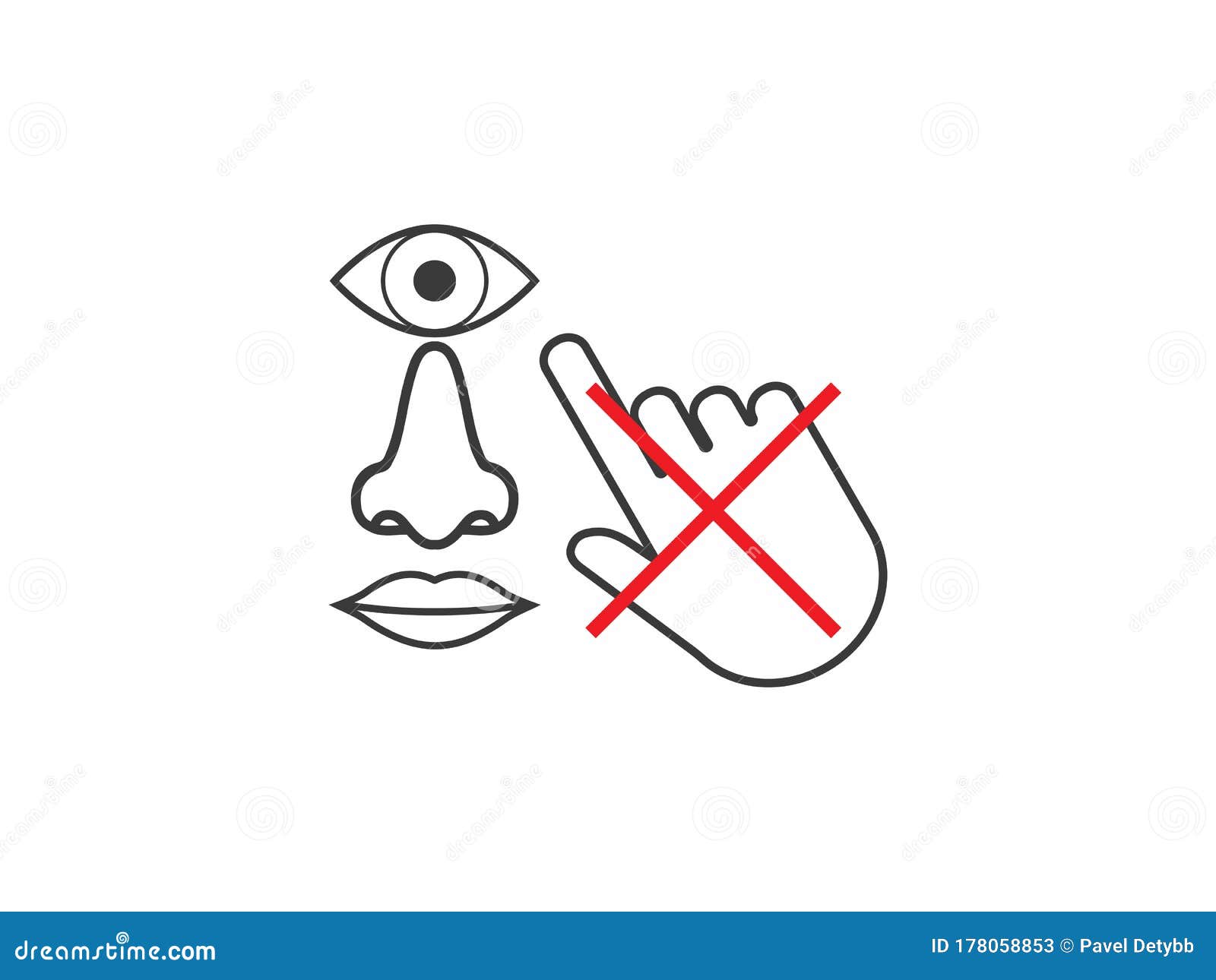 Avoid Touching Your Face. Vector Illustration, Flat Design Stock ...