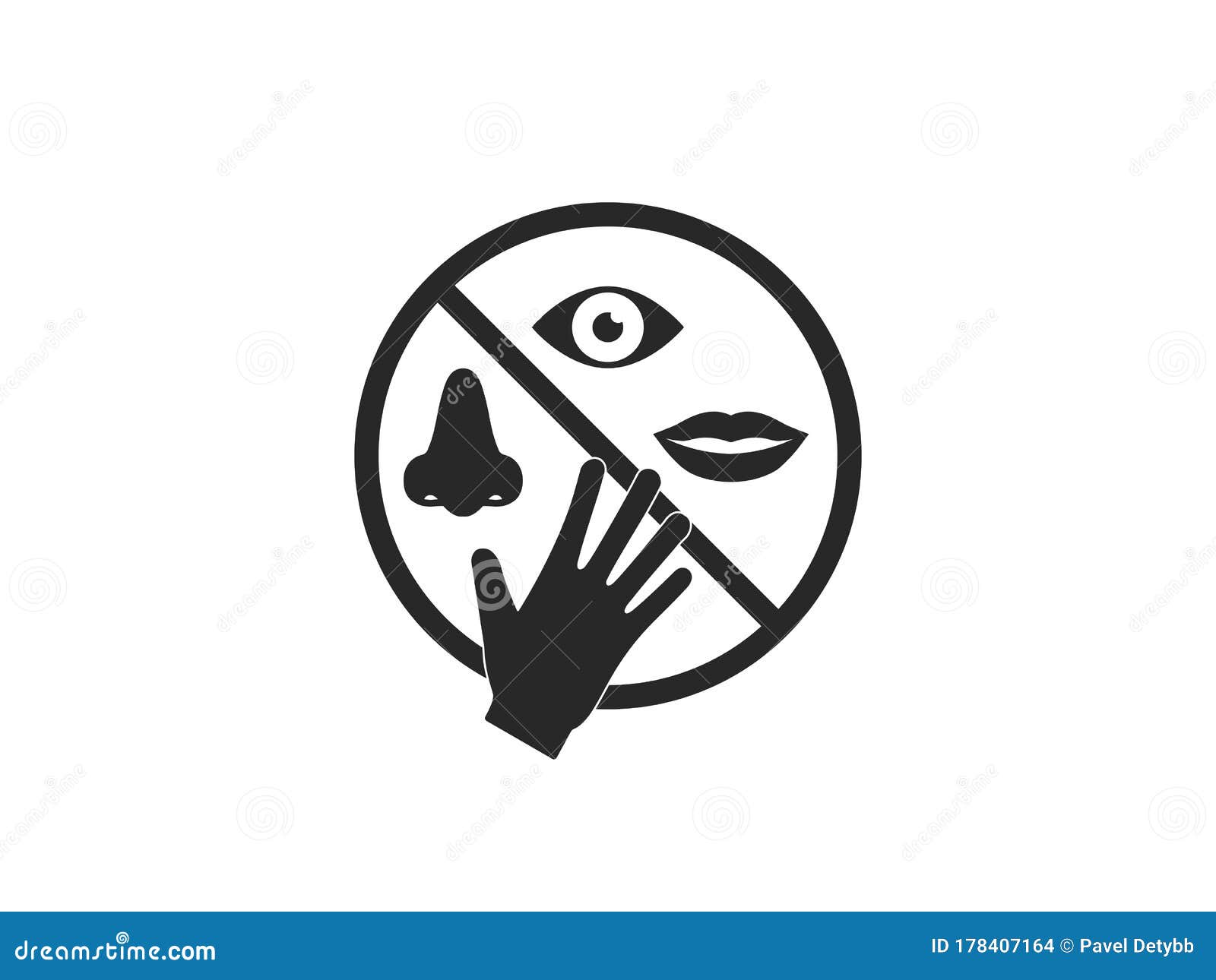Avoid Touching Your Face. Vector Illustration, Flat Design. Stock ...