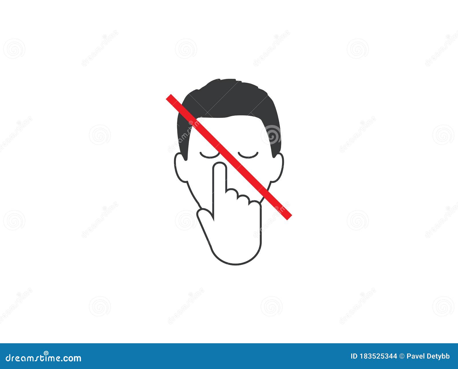 Avoid Touching Your Face. Vector Illustration, Flat Design Stock ...