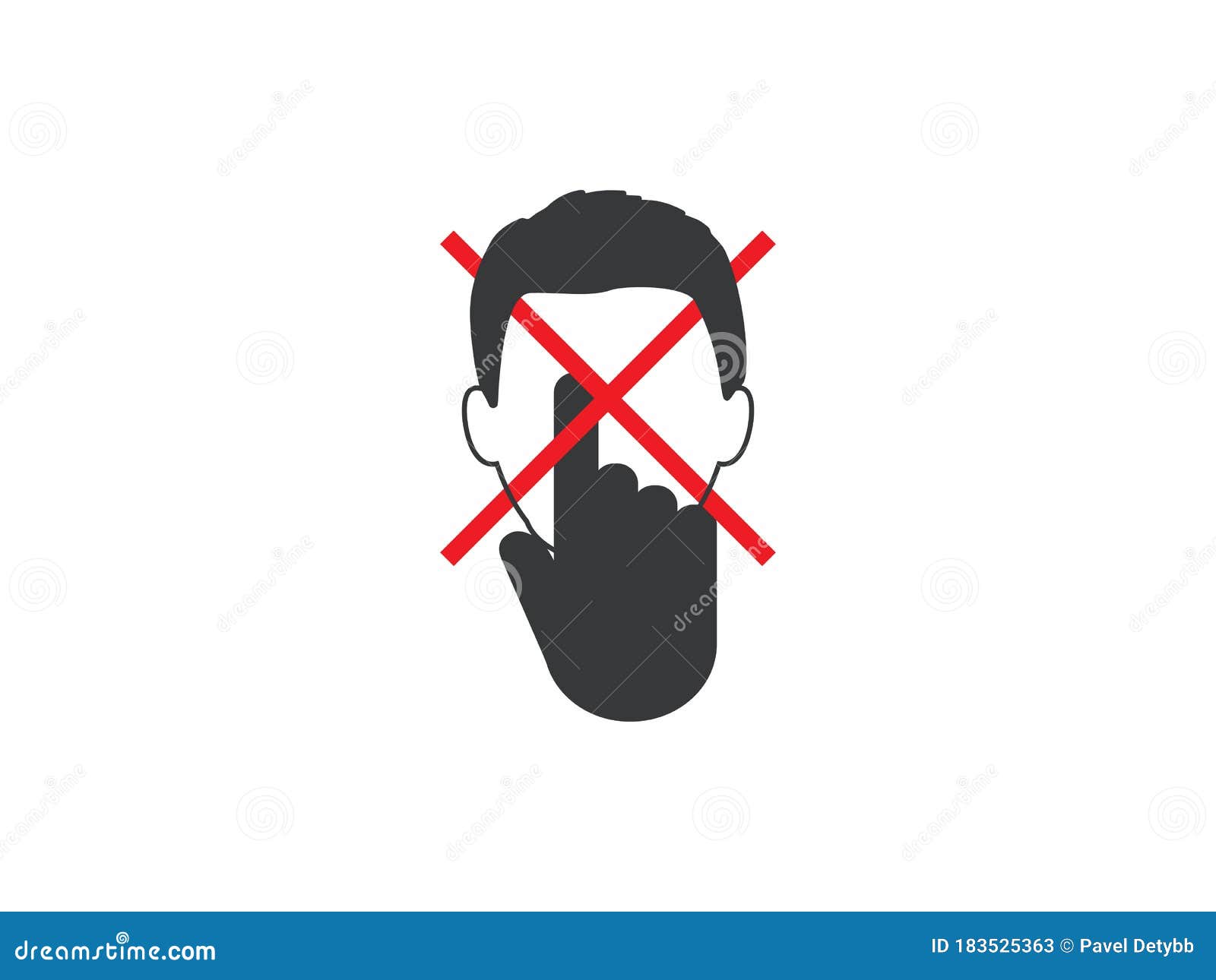 Avoid Touching Your Face. Vector Illustration, Flat Design Stock ...