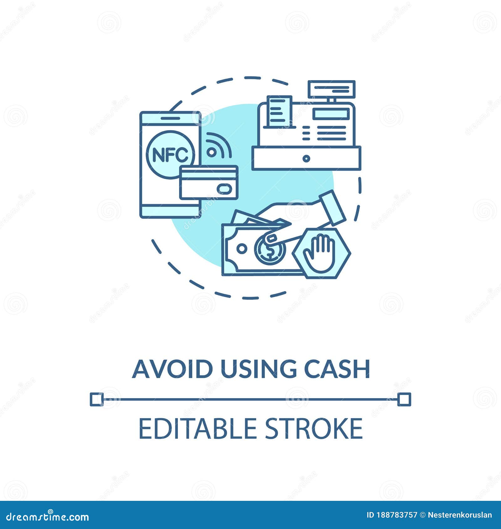 Avoid Using Cash Concept Icon Stock Vector - Illustration of health ...