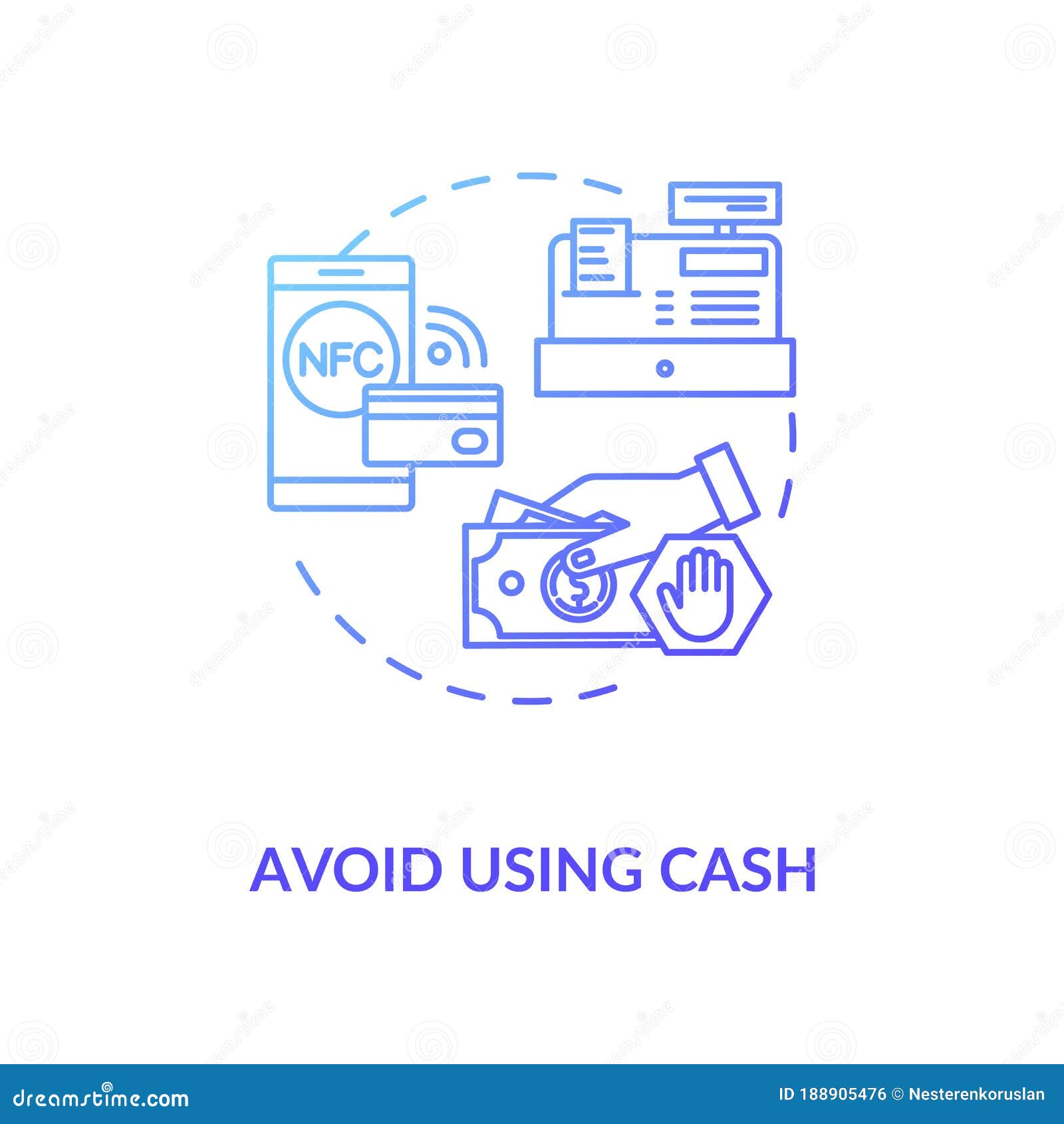 Avoid Using Cash Concept Icon Stock Vector - Illustration of payment ...